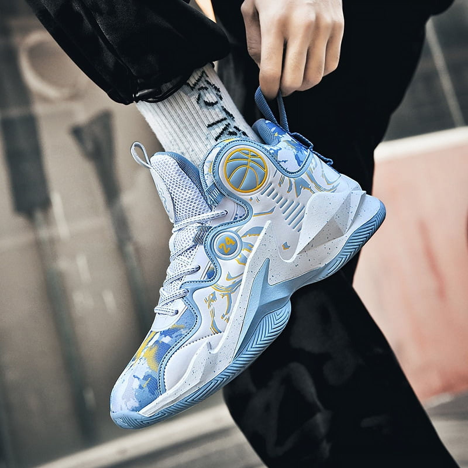 RURAN Moodeng Men's Basketball Shoes Anti-Slip Breathable Running Shoes ...