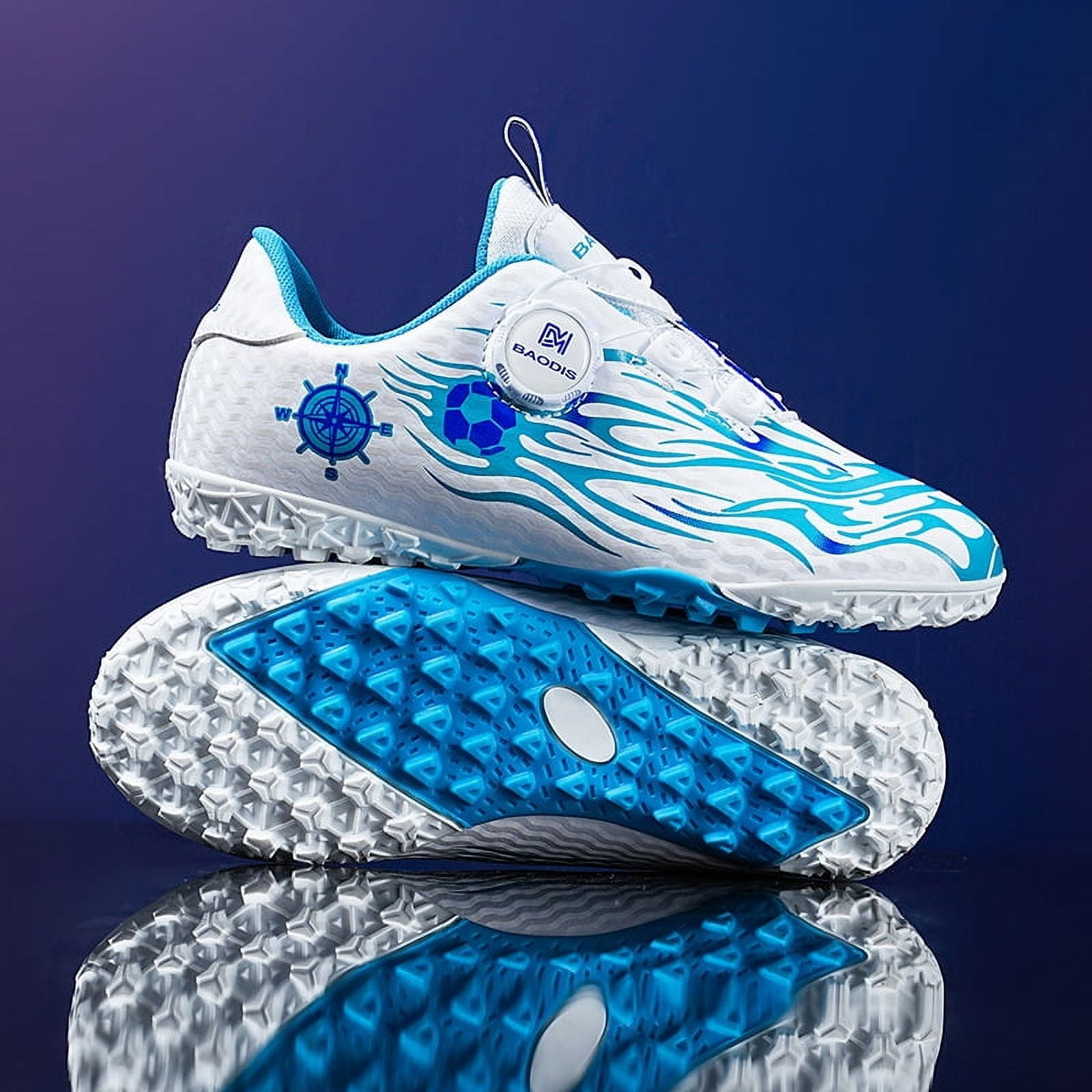RURAN Unisex-Child Soccer Cleats Lightweight Training Football Shoes ...