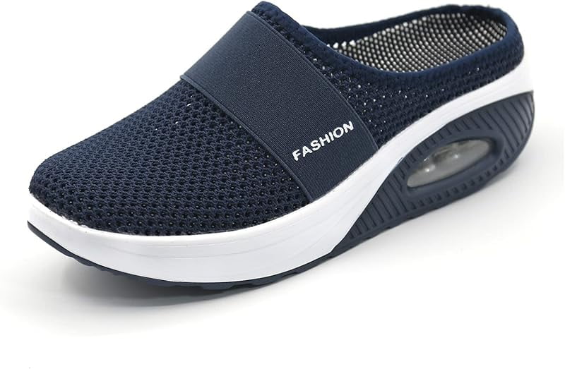 RURAN Womens Diabetic Air-Cushion Slip-On Walking Shoes, Orthopedic ...