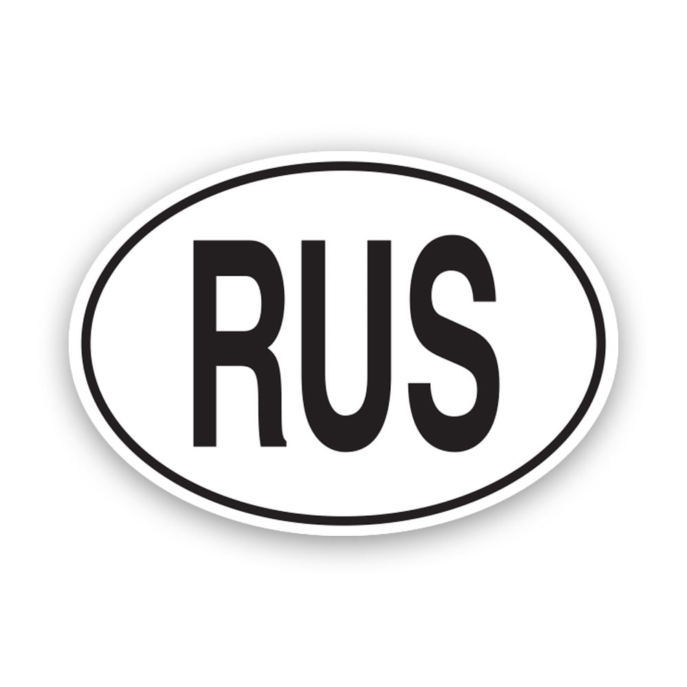 RUS Russia Country Code Oval Sticker Decal - Self Adhesive Vinyl ...
