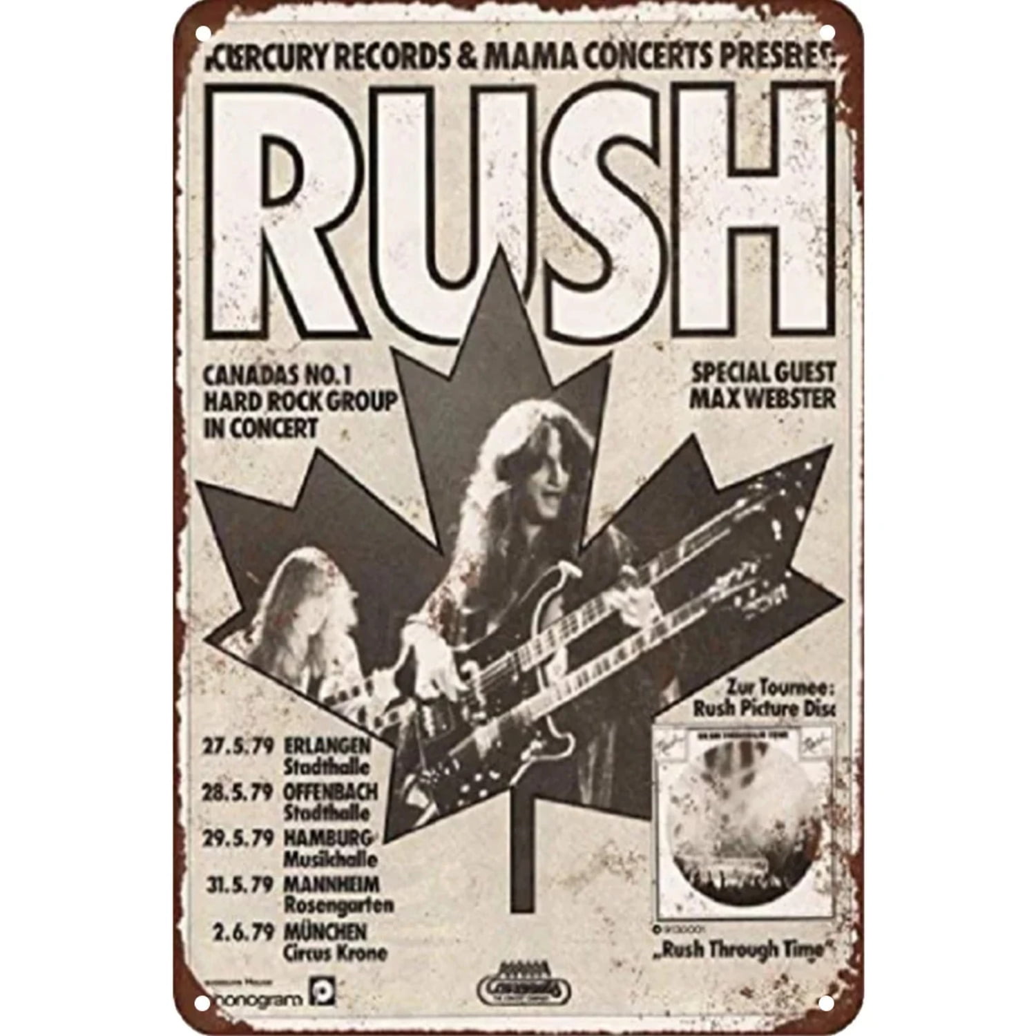 RUSH In Concert Vintage Style Metal Tin Sign Ad - Walmart.com