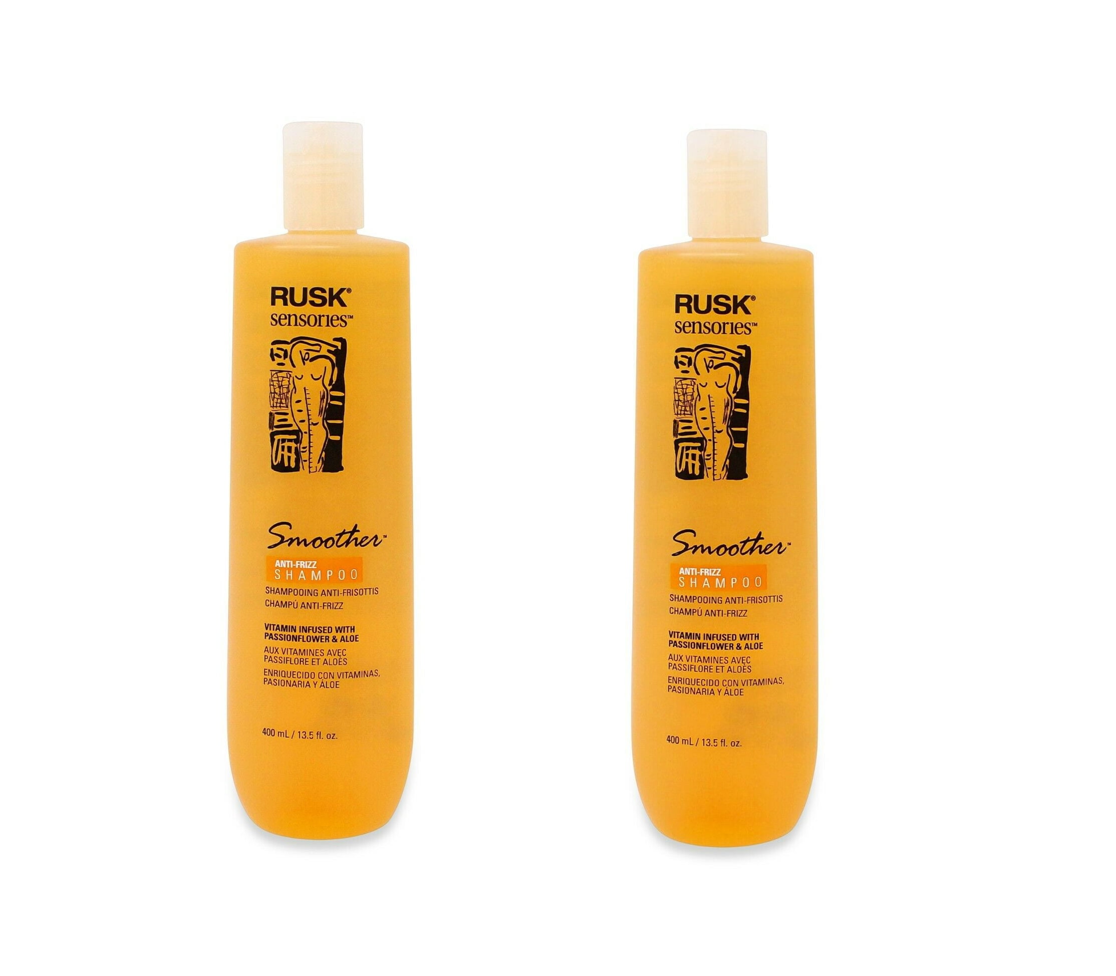 RUSK Smoother Anti-Frizz Passionflower & Aloe Shampoo 13.5oz (Pack of 2 ...