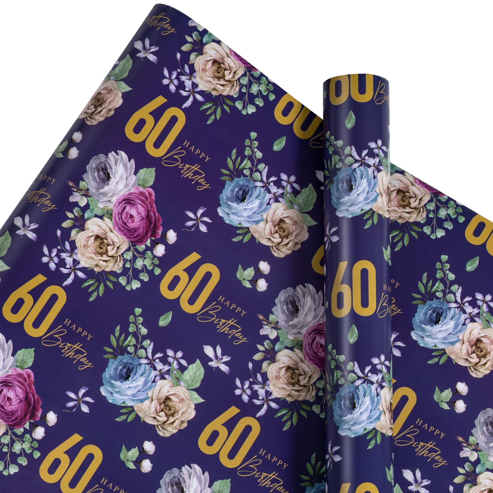 RUSPEPA 60th Birthday Wrapping OIF8 Paper for Women - Mini Roll ...