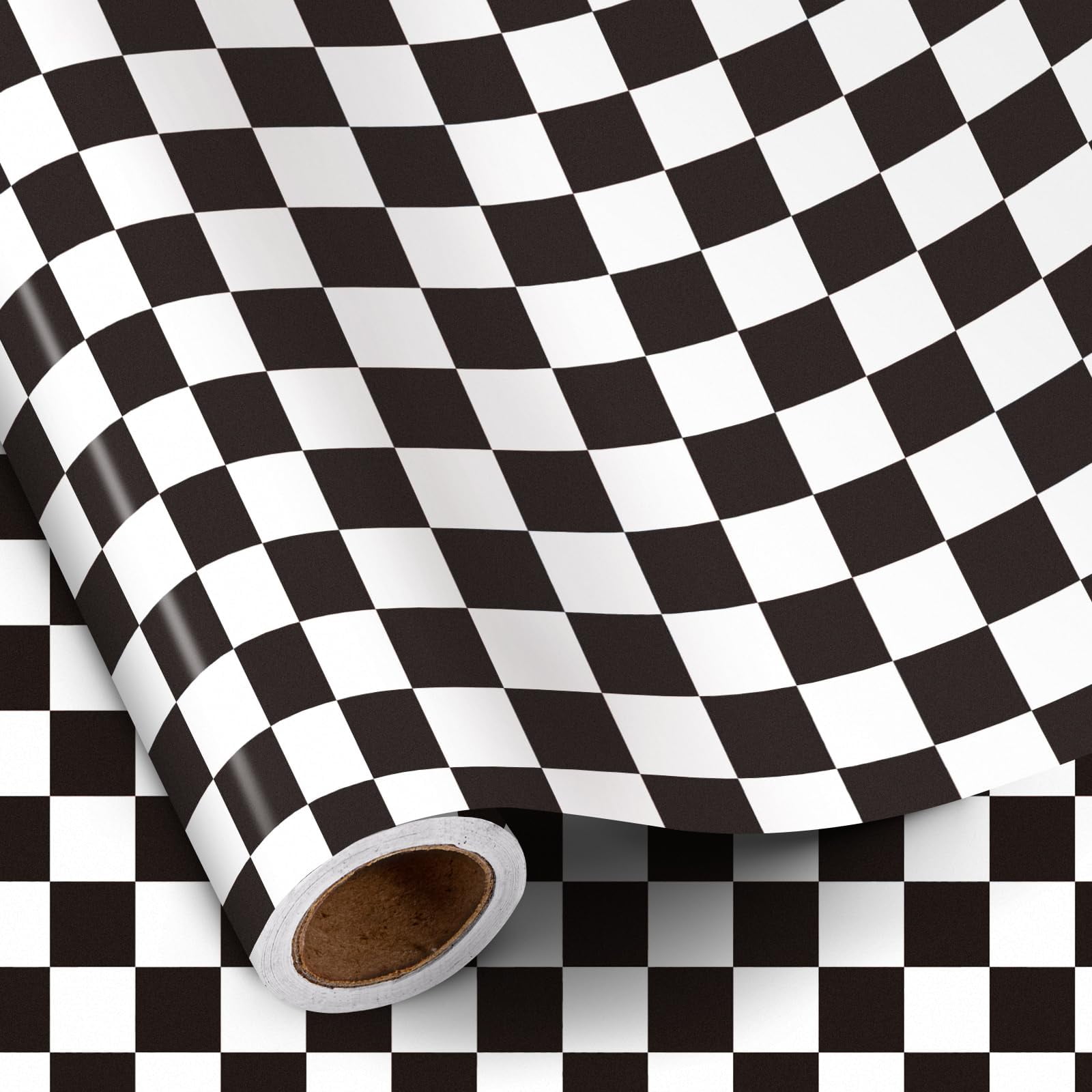RUSPEPA Checkered Flag Wrapping MSF2 Paper Roll, Black and White ...