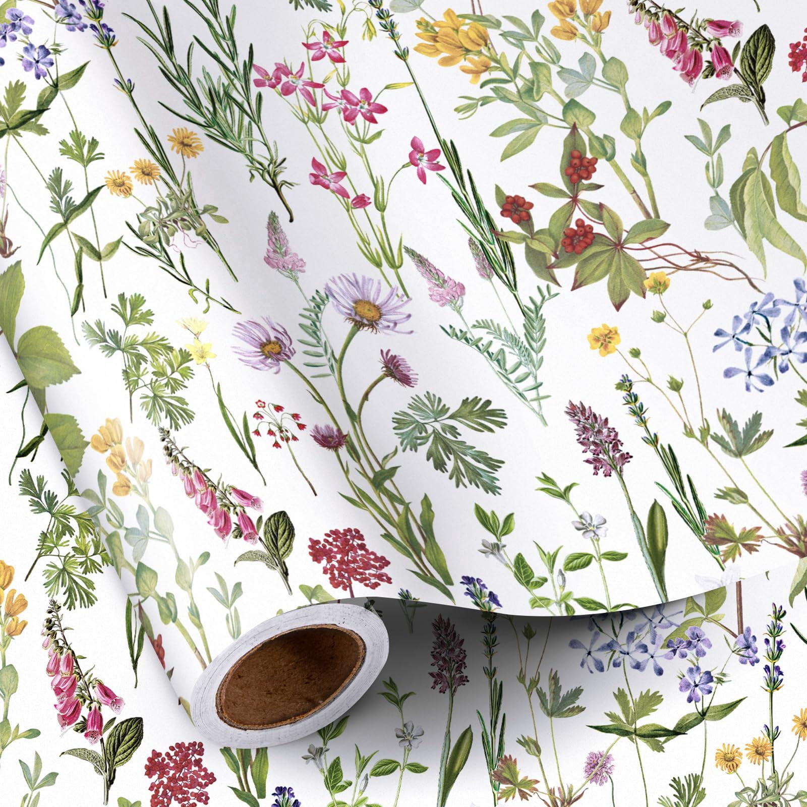 RUSPEPA Floral Wrapping Paper DEF29 Roll for Women Mini Roll, Elegant ...