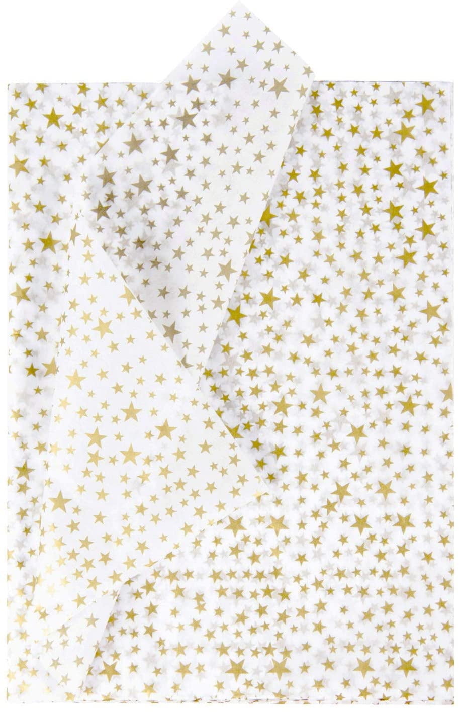 RUSPEPA Gift Wrapping Tissue Paper - Metallic Gold Star Print Tissue ...