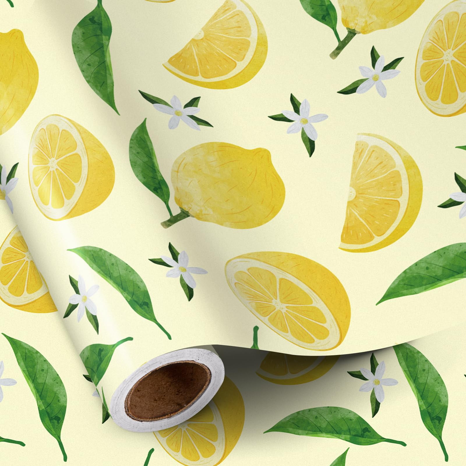 RUSPEPA Lemon Wrapping TWE5 Paper Roll, Mini Roll, Watercolor Lemon and ...