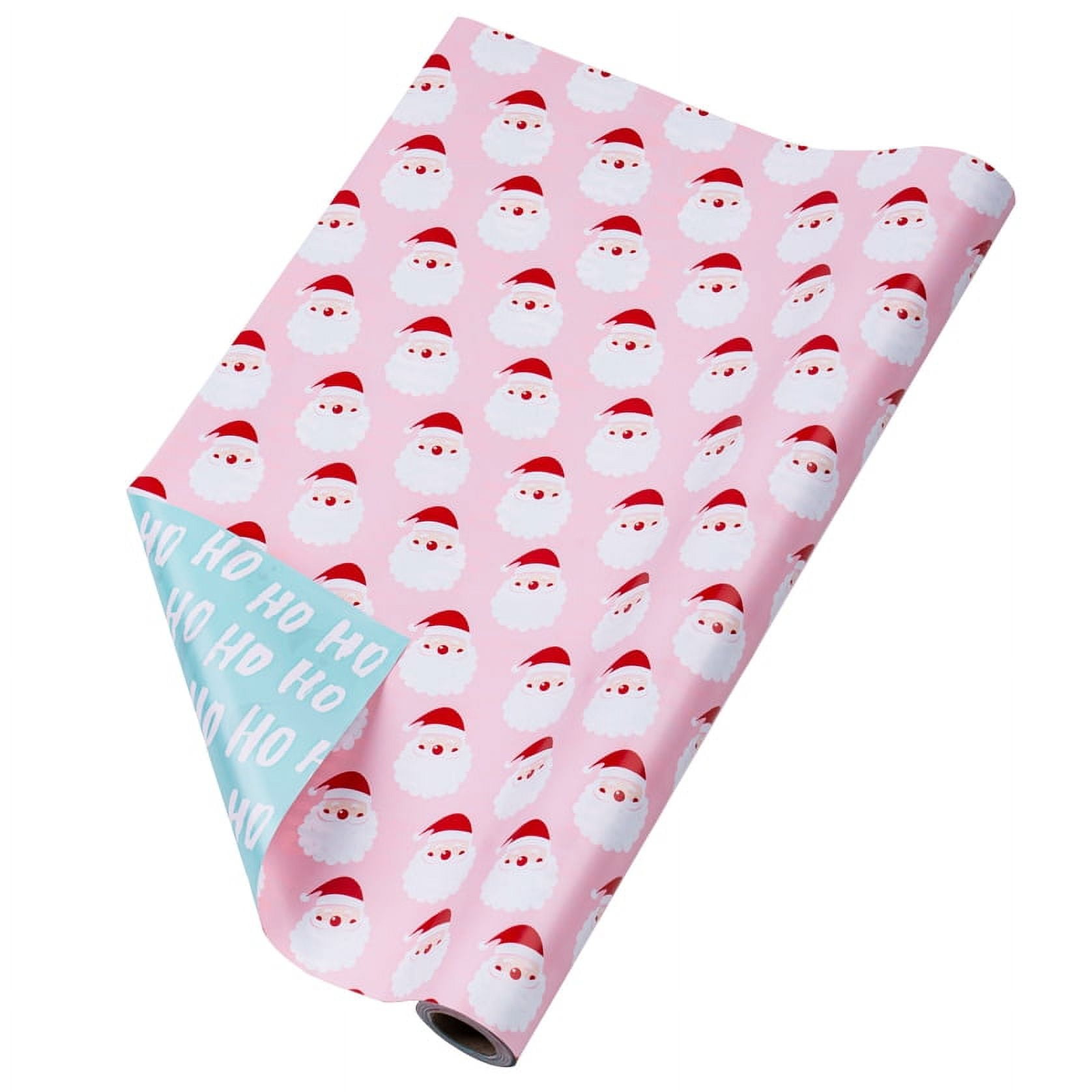 RUSPEPA Reversible Wrapping Paper Roll - Christmas Santa Claus and HO ...