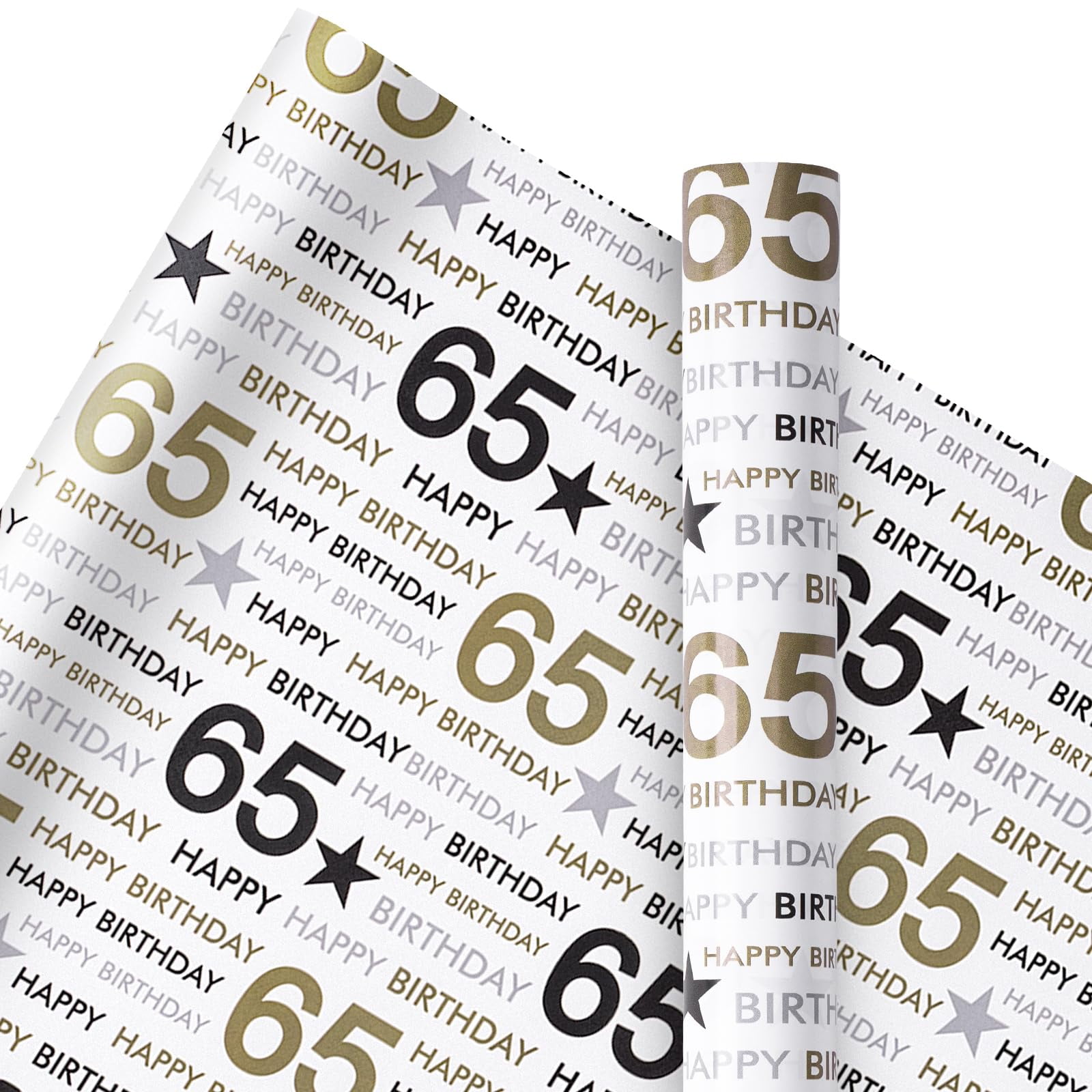 RUSPEPA Wrapping Paper Roll SSF20 - Mini Roll - 65th Birthday and HAPPY ...