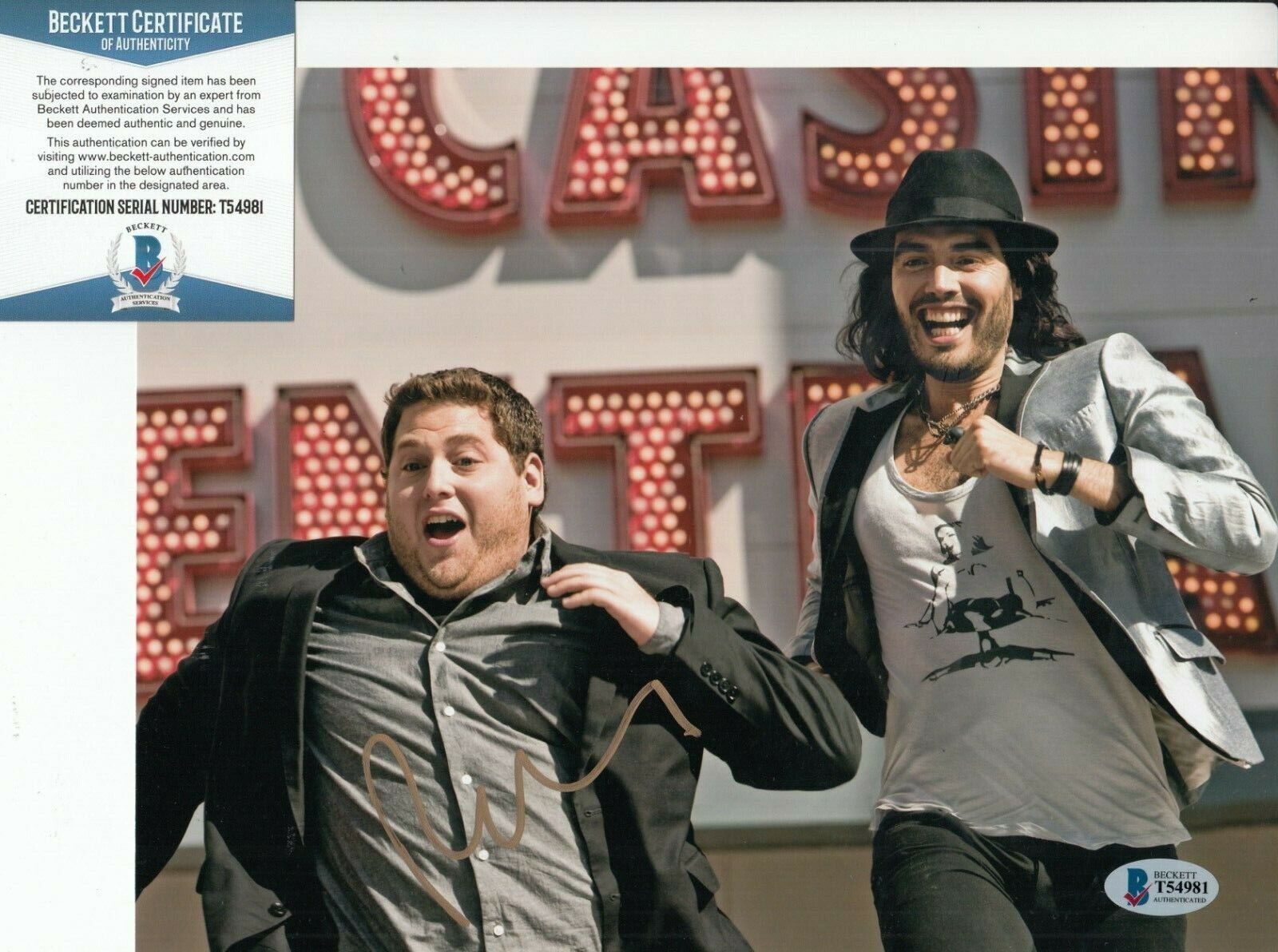RUSSELL BRAND signed (GET HIM TO THE GREEK) Movie 8X10 BECKETT BAS ...