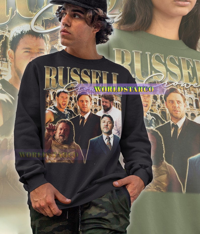 RUSSELL CROWE Sweatshirt, Russell Crowe Homage Sweatshirtter, Russell ...