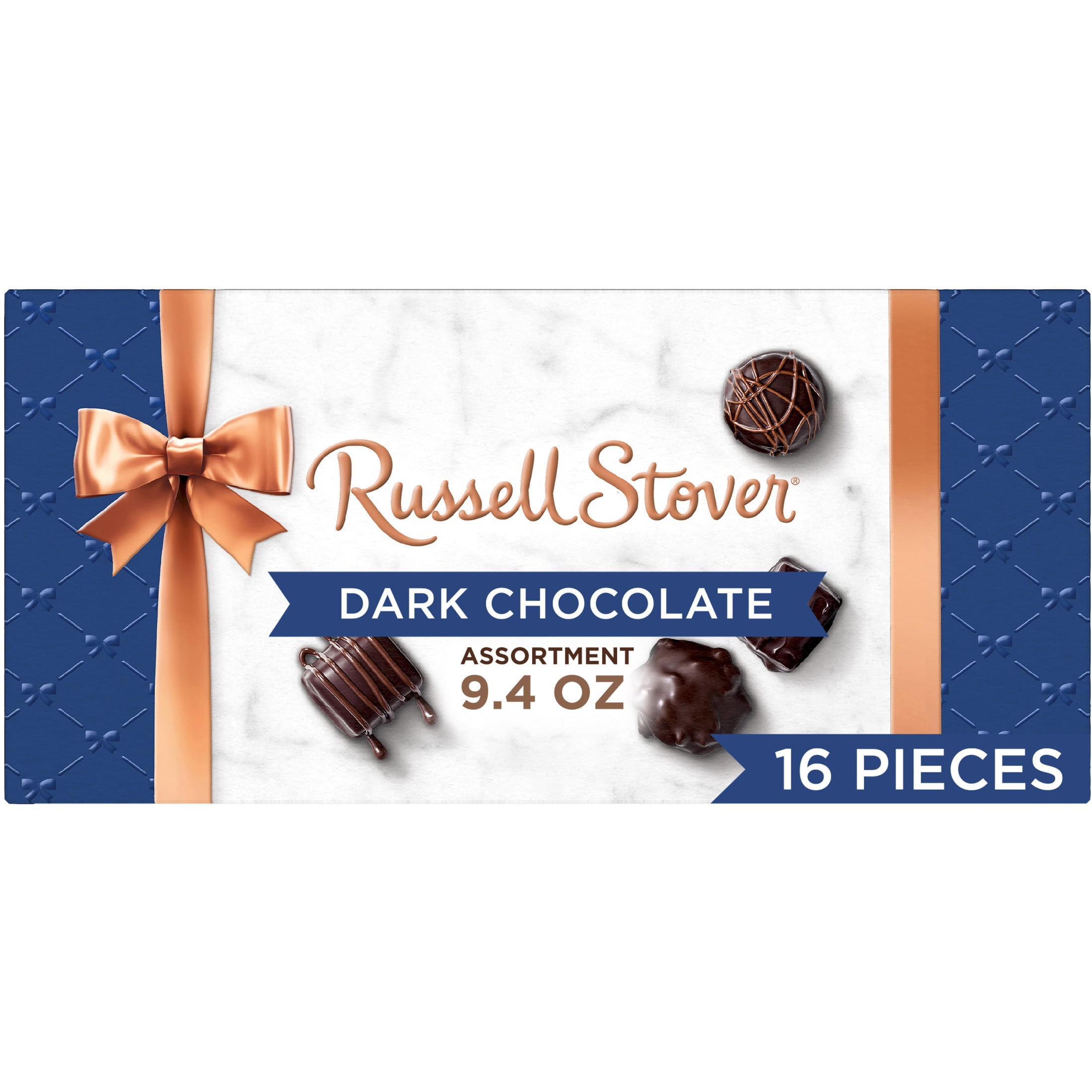 RUSSELL STOVER Assorted Dark Chocolate Gift Box, 9.4 oz. (16 pieces ...