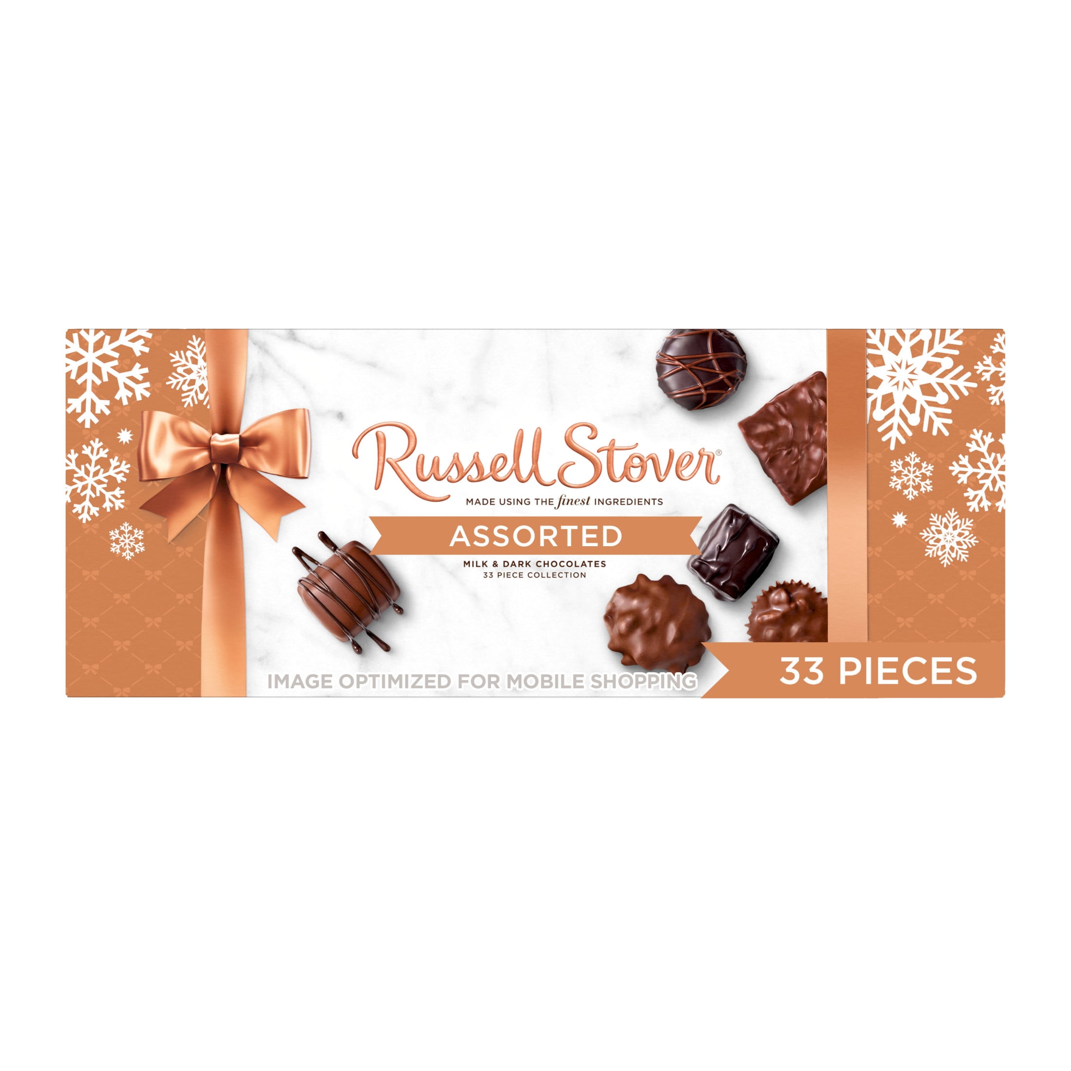 RUSSELL STOVER Christmas Assorted Milk & Dark Chocolate WOW Gift Box ...
