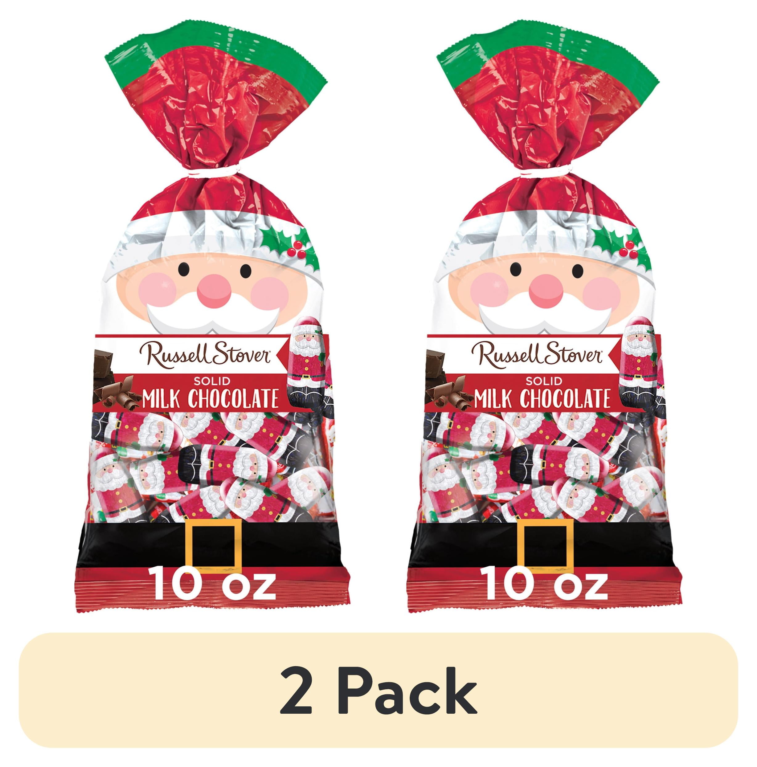 (2 pack) RUSSELL STOVER Christmas Foil-Wrapped Santa's in Solid Milk ...