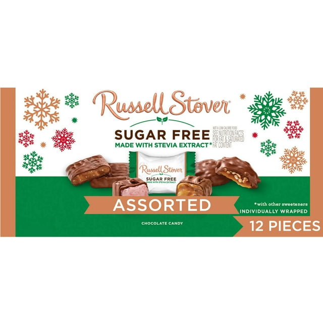 RUSSELL STOVER Christmas Sugar Free Assorted Chocolate Candy Gift Box ...