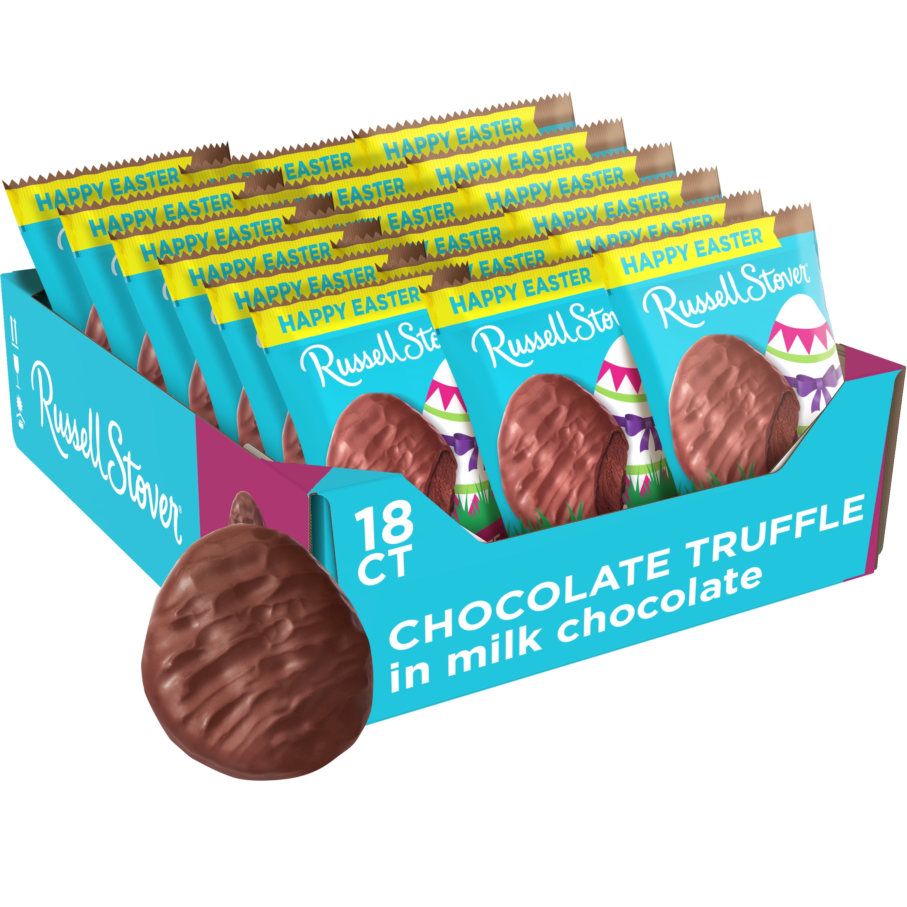 RUSSELL STOVER Easter Candy - Milk Chocolate Truffle Easter Egg, 1.3 oz ...