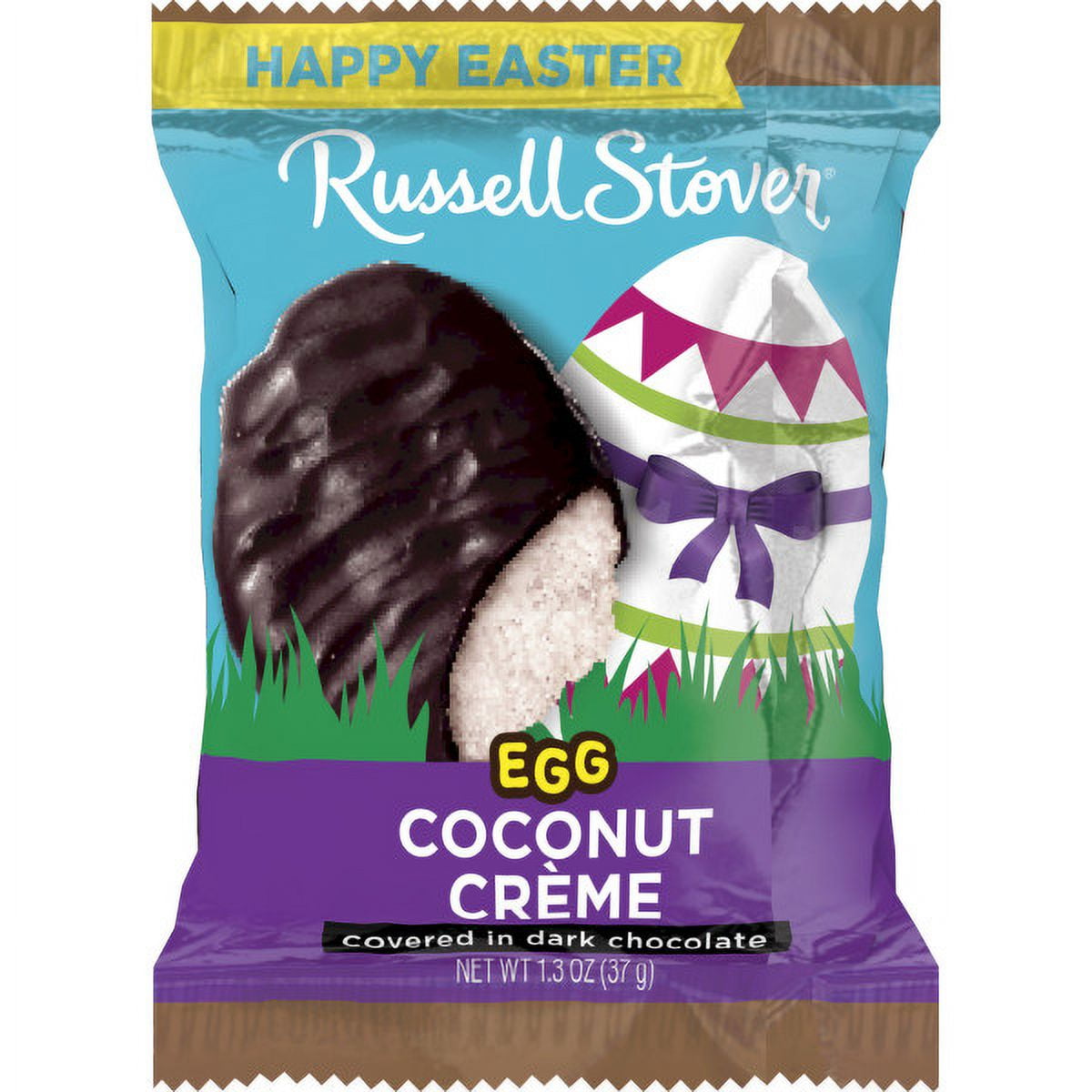 RUSSELL STOVER Coconut Crème Dark Chocolate Candy Easter Egg, 1.3 oz ...