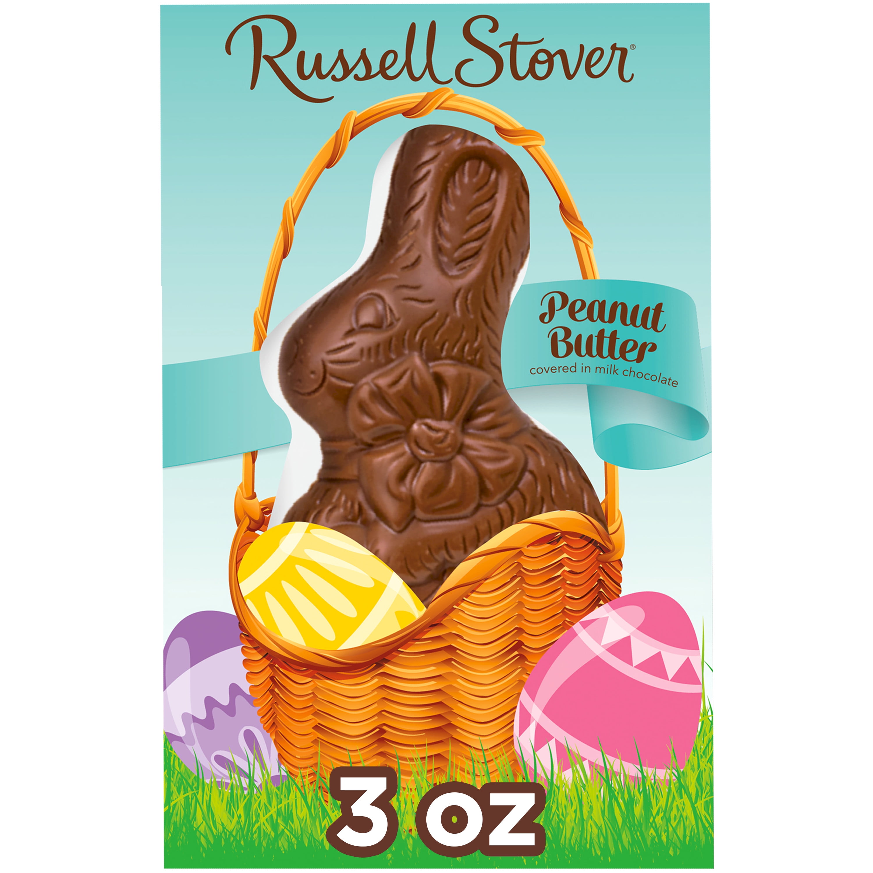 RUSSELL STOVER Easter Peanut Butter Milk Chocolate Easter Bunny, 3 oz ...