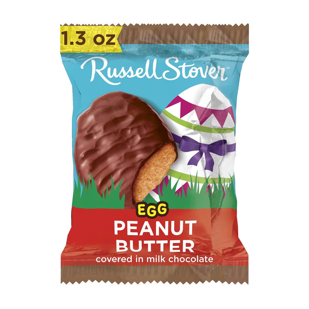 RUSSELL STOVER Easter Peanut Butter Milk Chocolate Easter Egg, 1.3 oz ...