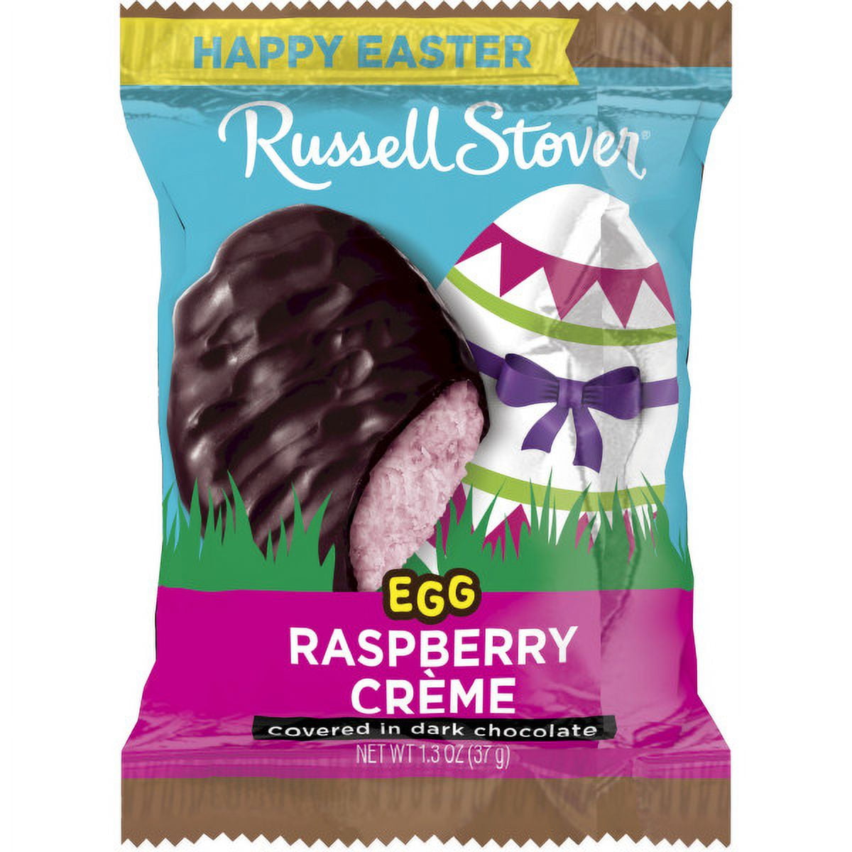 RUSSELL STOVER Dark Chocolate Raspberry Crème Easter Egg Candy, 1.3 oz ...