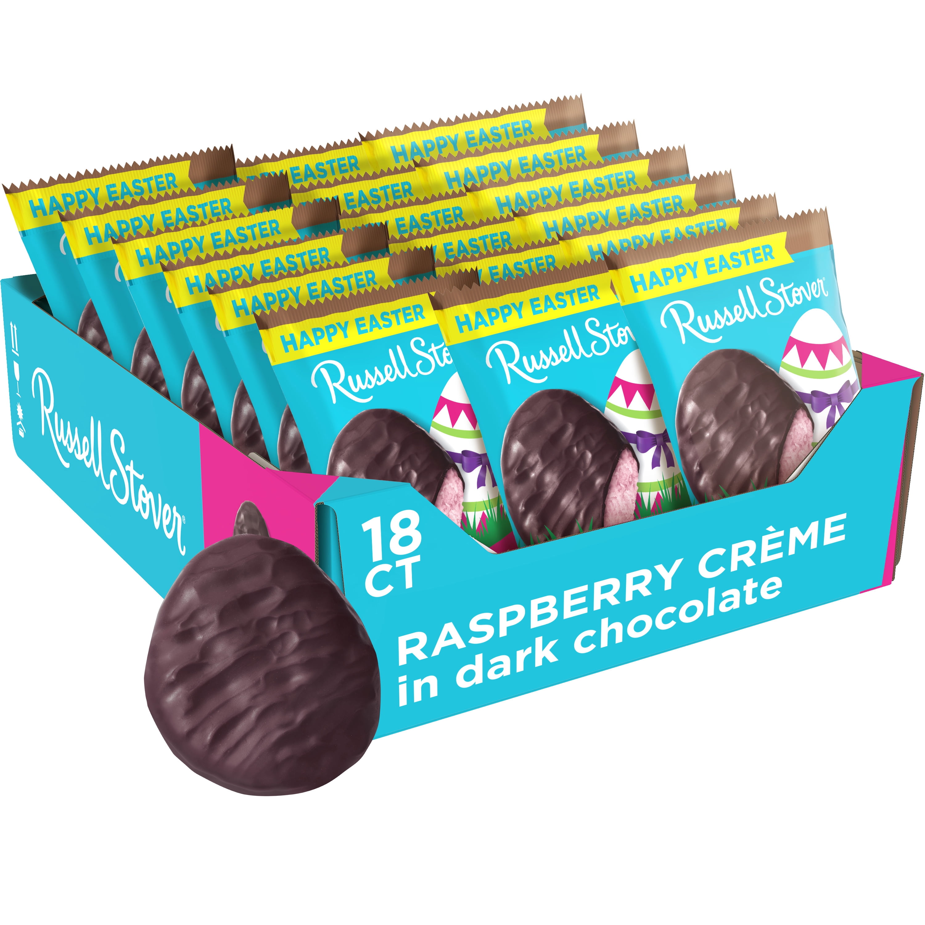 Russell Stover Raspberry Crème Dark Chocolate Easter Egg 1.3 oz Pack of ...