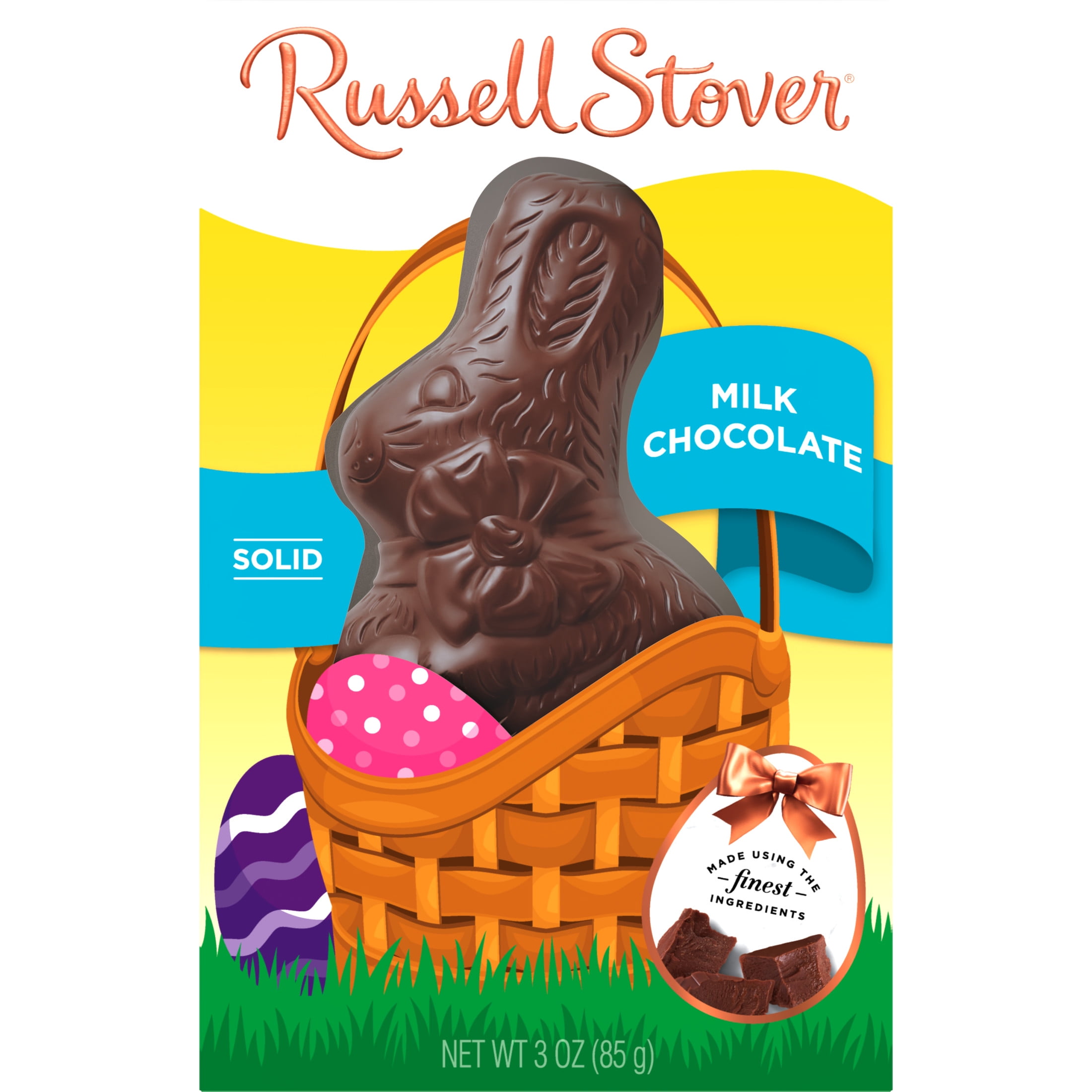 Russell Stover, Easter Bunny Solid Milk Chocolate Candy Rabbit, 3 oz ...