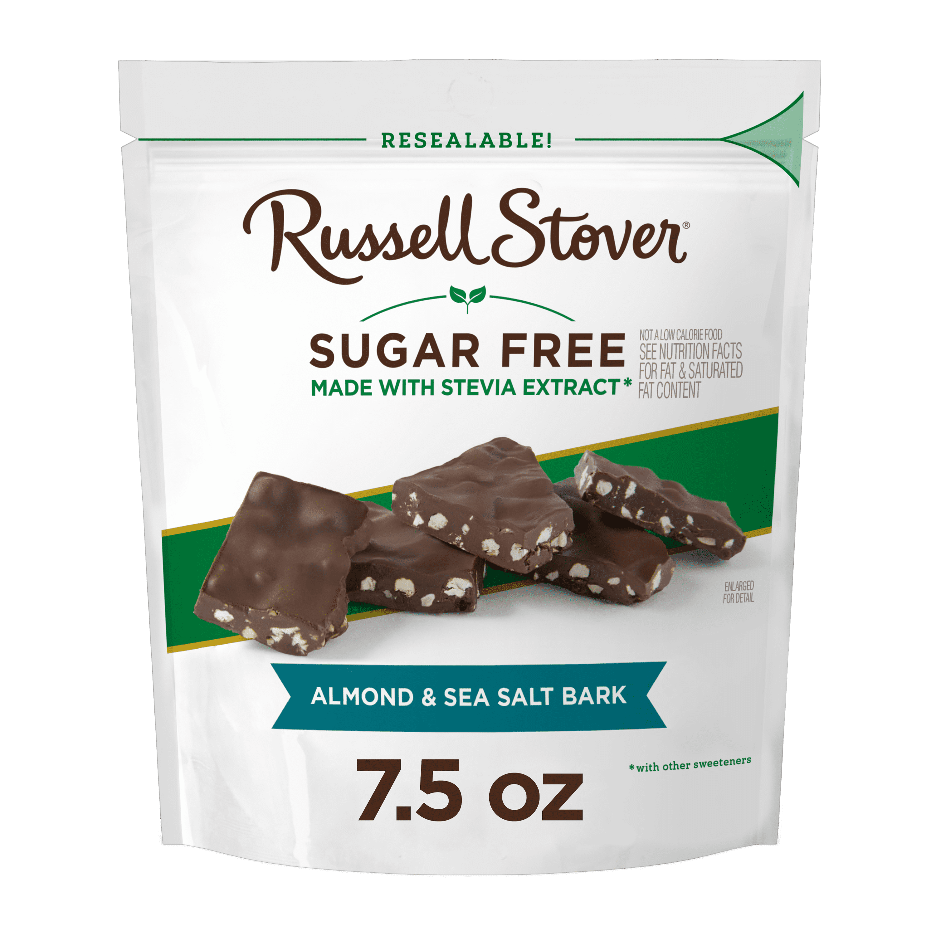 RUSSELL STOVER Sugar-Free Dark Chocolate Almond & Sea Salt Bark with ...
