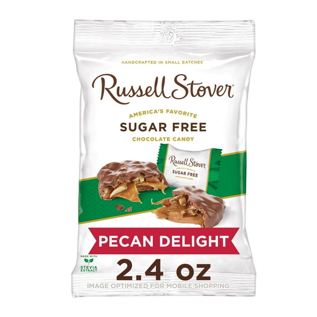 RUSSELL STOVER Sugar Free Pecan Delight Chocolate Candy, 2.4 oz. bag (≈ ...