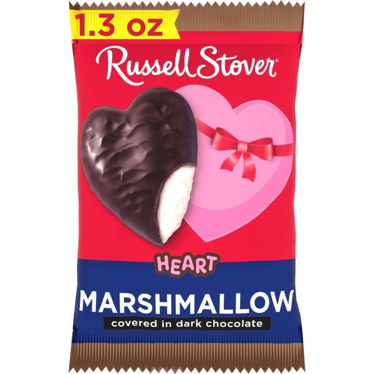 RUSSELL STOVER Valentine's Day Dark Chocolate Marshmallow Heart, 1.3 oz ...