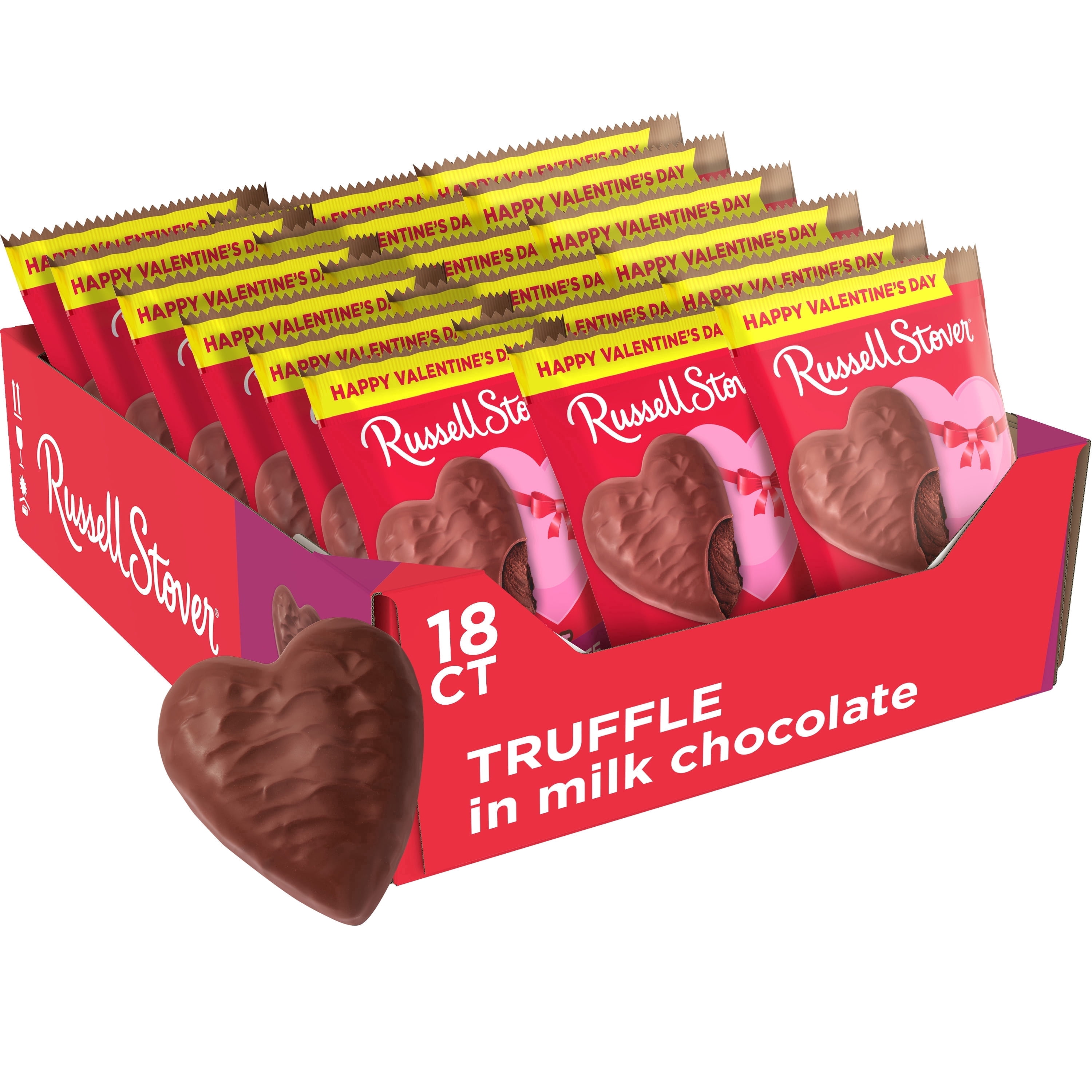 RUSSELL STOVER Valentine's Day Milk Chocolate Chocolate Truffle Heart ...