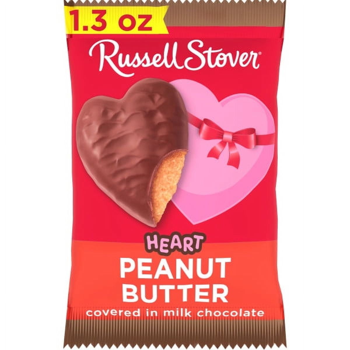 RUSSELL STOVER Valentine's Day Milk Chocolate Peanut Butter Heart, 1.3 ...
