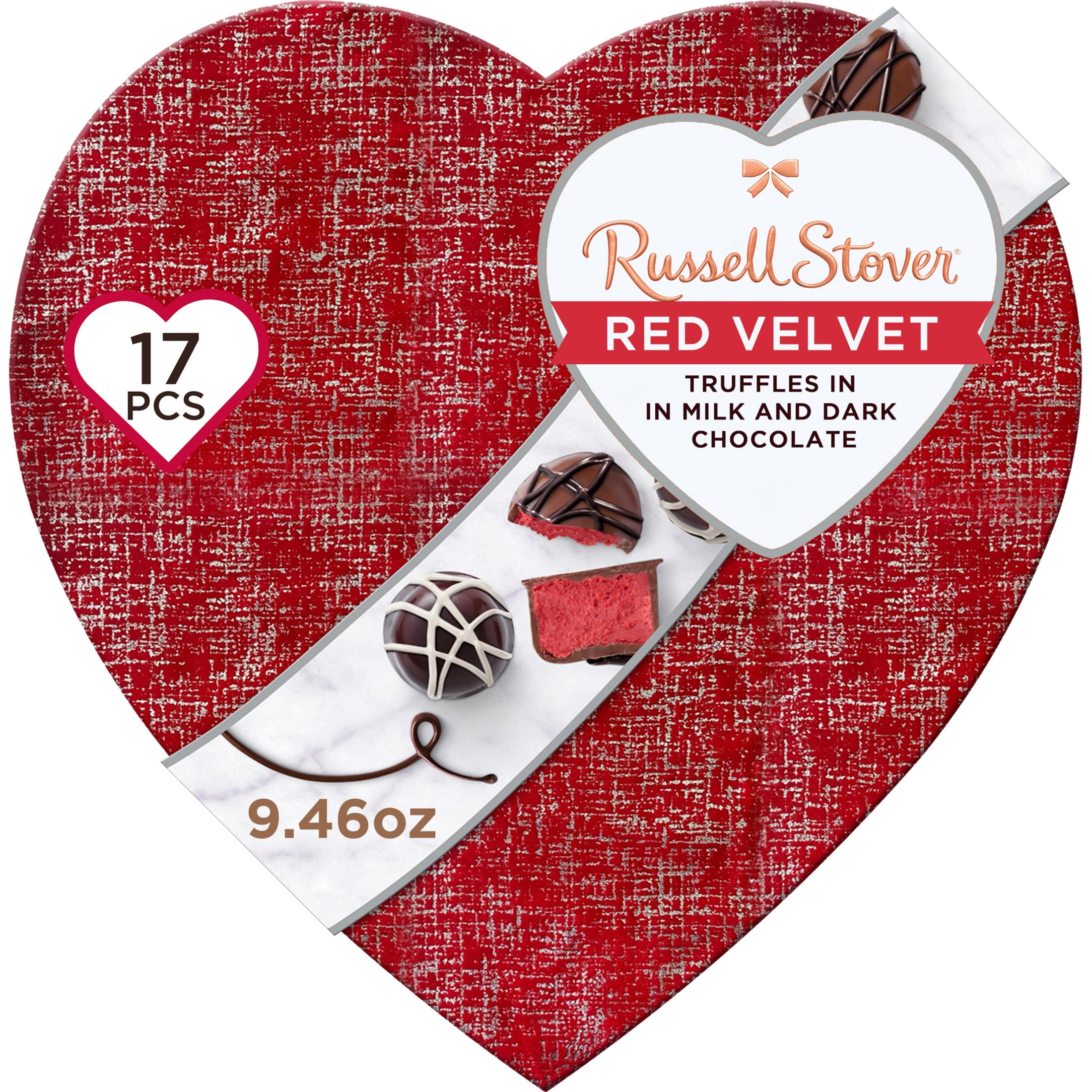 RUSSELL STOVER Valentine's Day Red Velvet Truffle in Milk & Dark ...