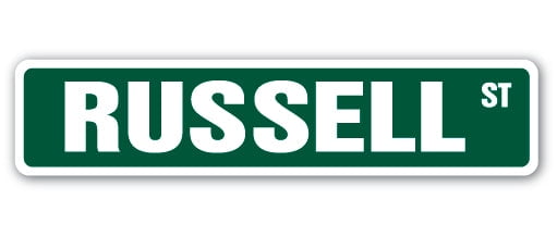 RUSSELL Street Sign Childrens Name Room Sign | Indoor/Outdoor | 36 ...