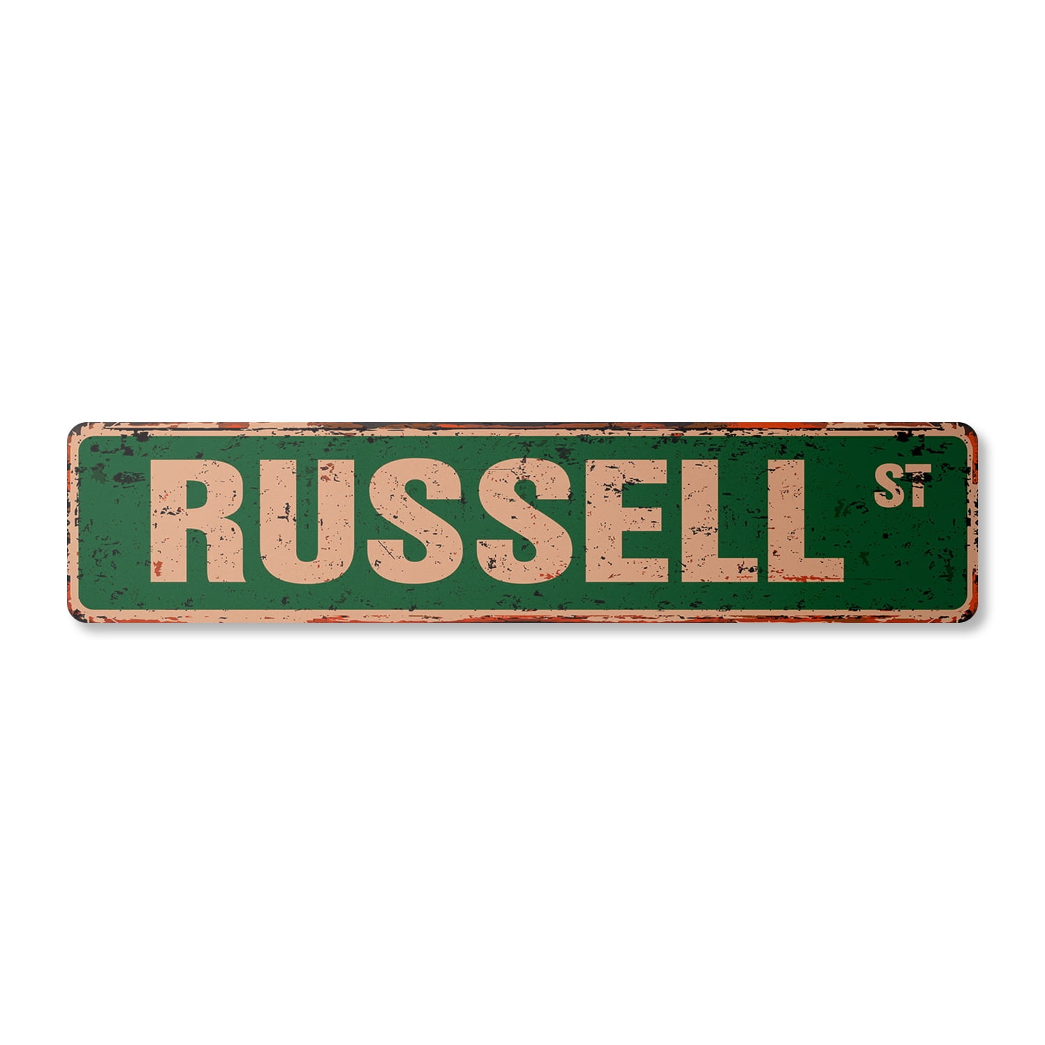 RUSSELL Vintage Aluminum Street Sign Childrens Name Room Metal Sign ...