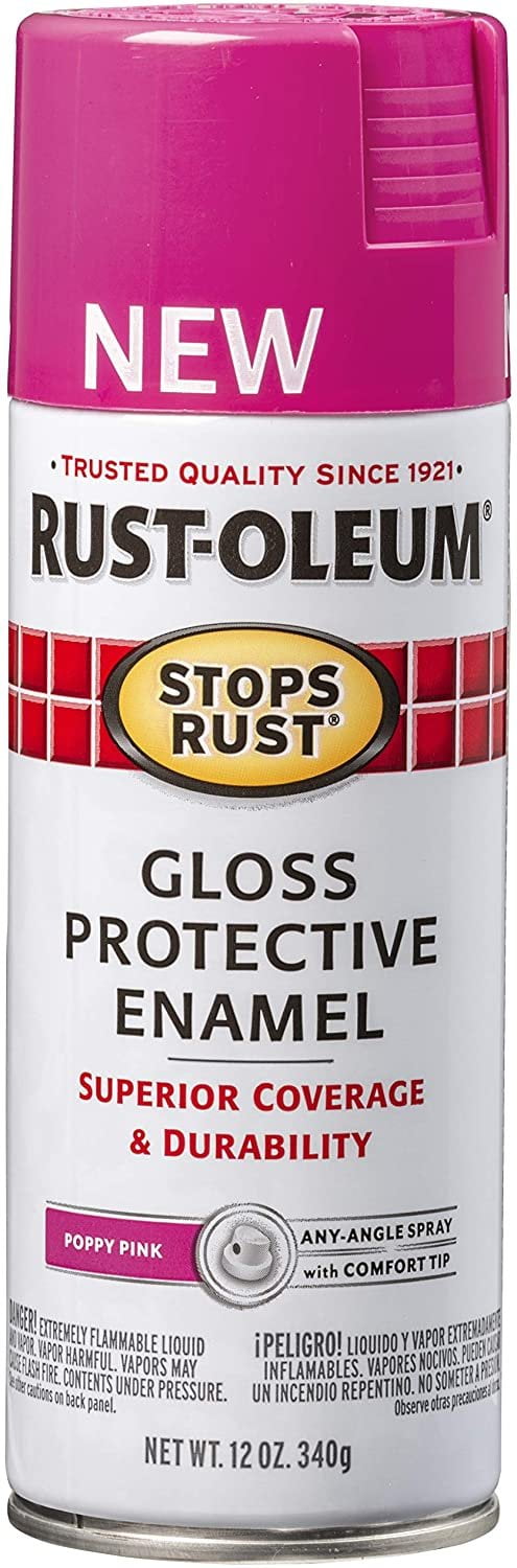 Rust-Oleum 347026 Stops Rust Poppy Pink Gloss Spray Enamel 12 oz Spray ...