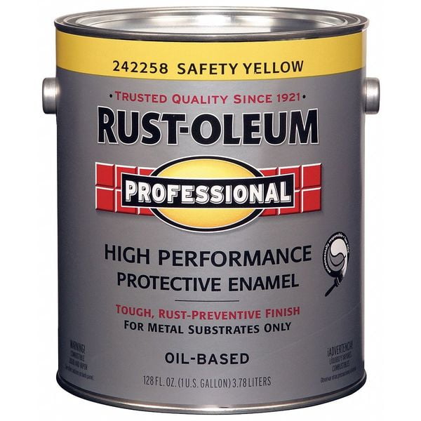 RUST-OLEUM Glossy Safety Yellow Oil-Based Indoor/Outdoor Paint for ...