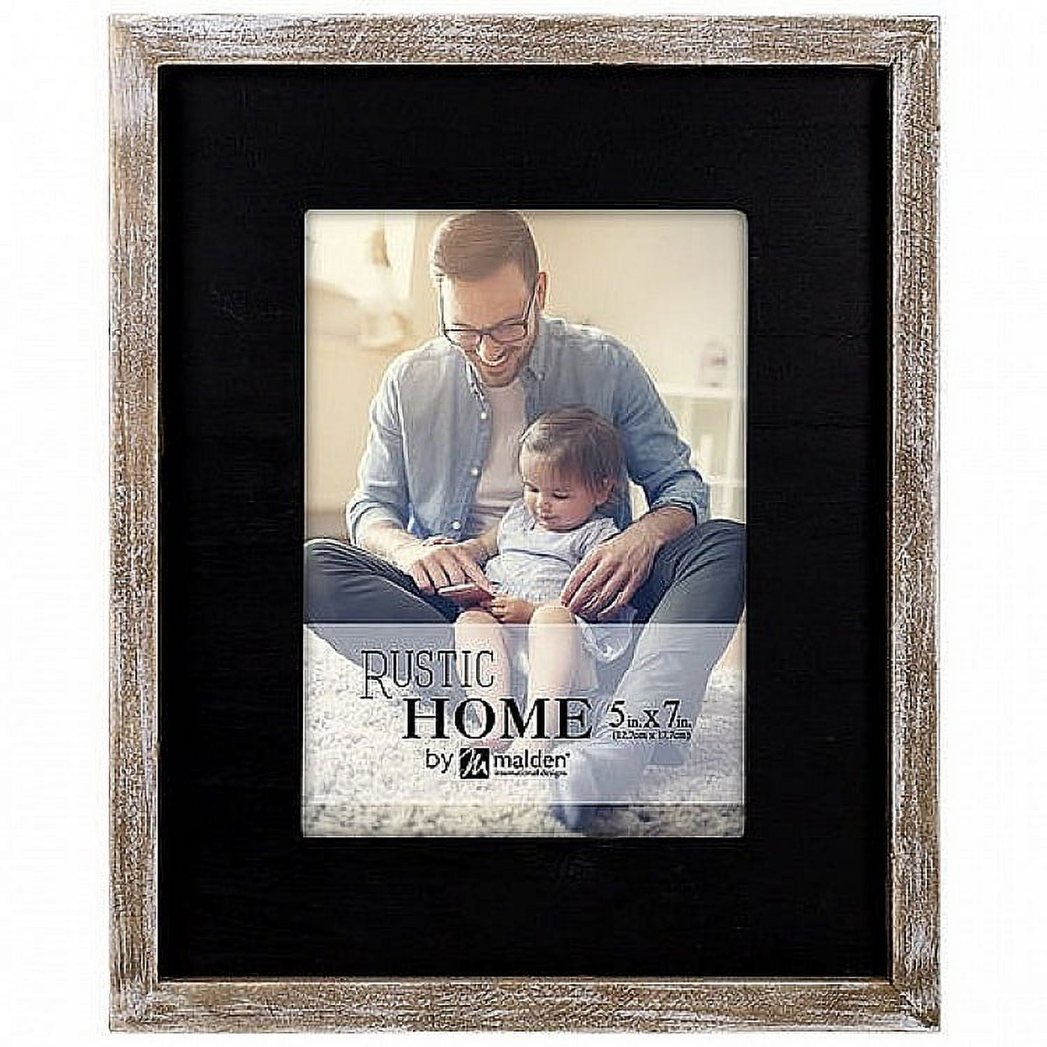 RUSTIC BORDER BLACK Matted 9x11 5x7 frame by Malden Designs - 5x7 ...