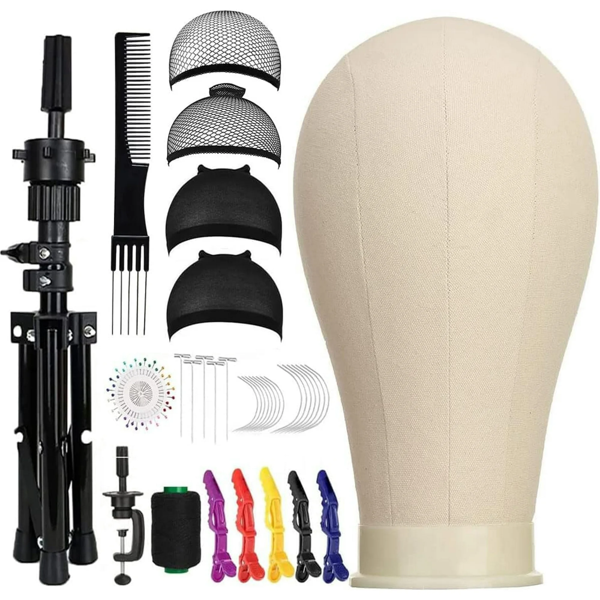 RUTAWZ 23 Inch Canvas Block Wig Head, Wig Stand Tripod with Head ...