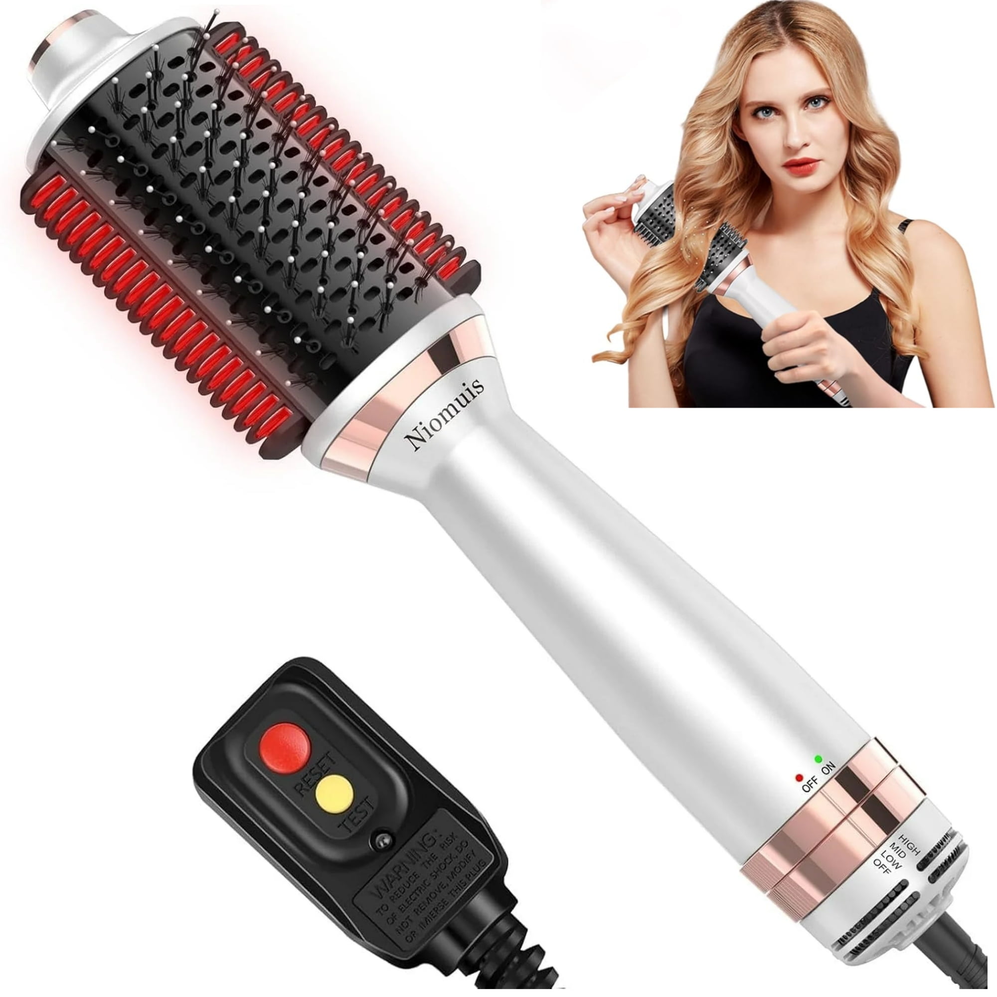 RUTAWZ 4-in-1 Hair Dryer Brush – Blow Dryer, Straightener, Volumizer ...