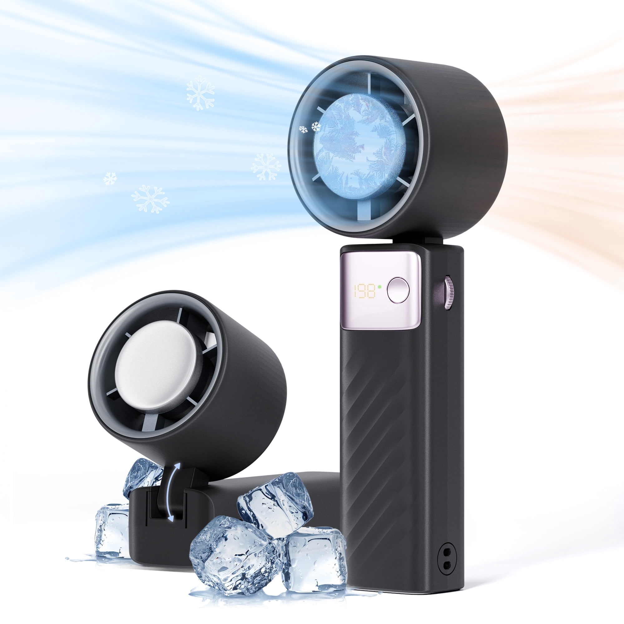 RUTAWZ Portable Handheld Fan, Ice-Cooling Pad, 4000mAh Rechargeable ...