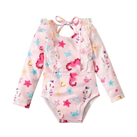 BJUTIR Girls Bathing Suits Baby Long Sleeve Swimsuit With Swim Coat ...