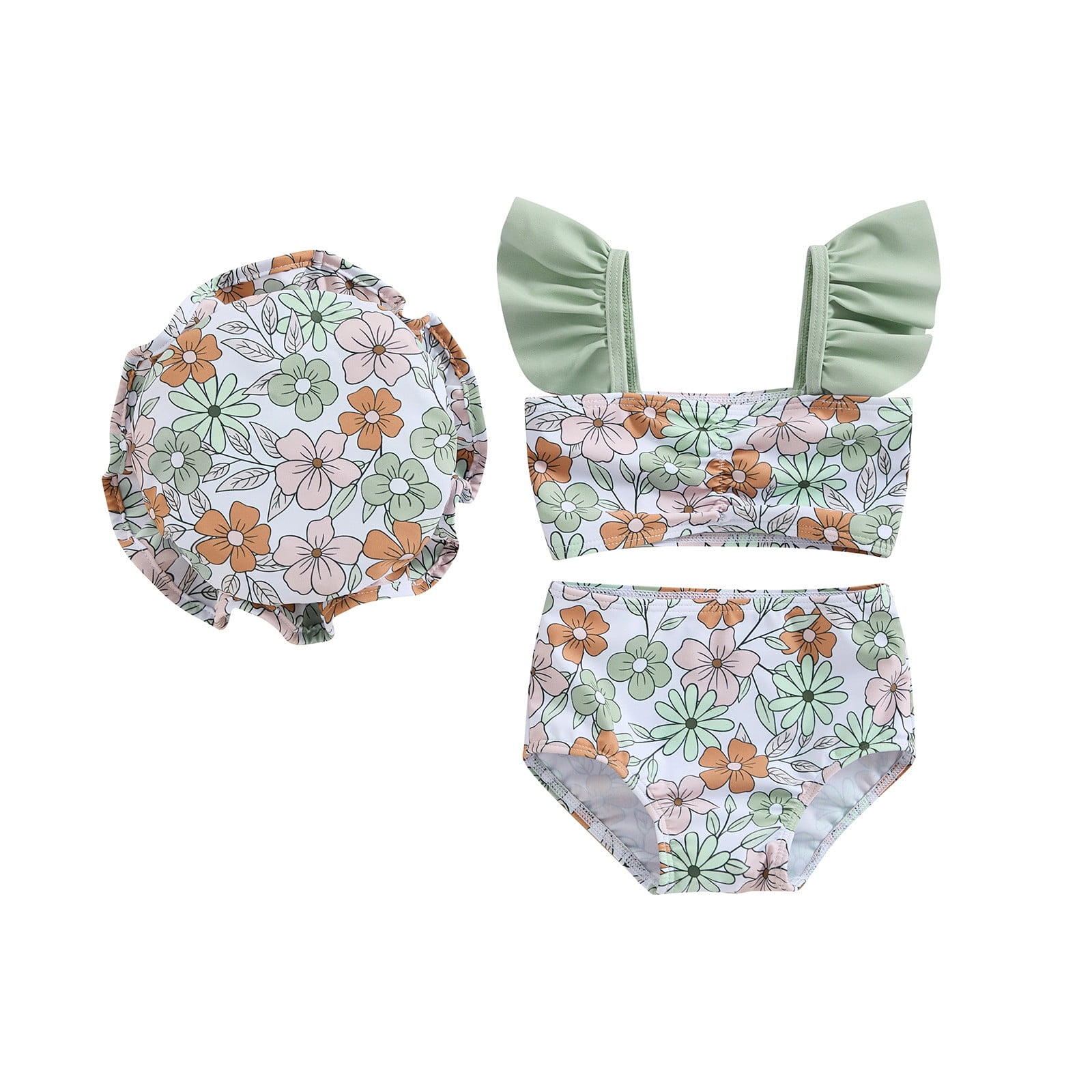 RUTAYY Baby Girls Swimwear Set 2PCS Swimsuits With Cover Up For Toddler ...