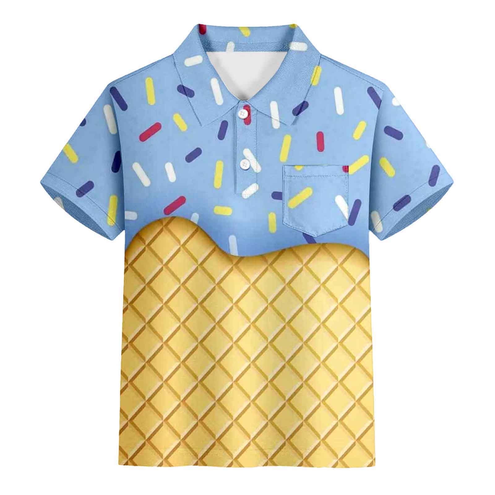 RUTAYY Child Boys' Polo Shirt Summer ice cream print button gentleman ...
