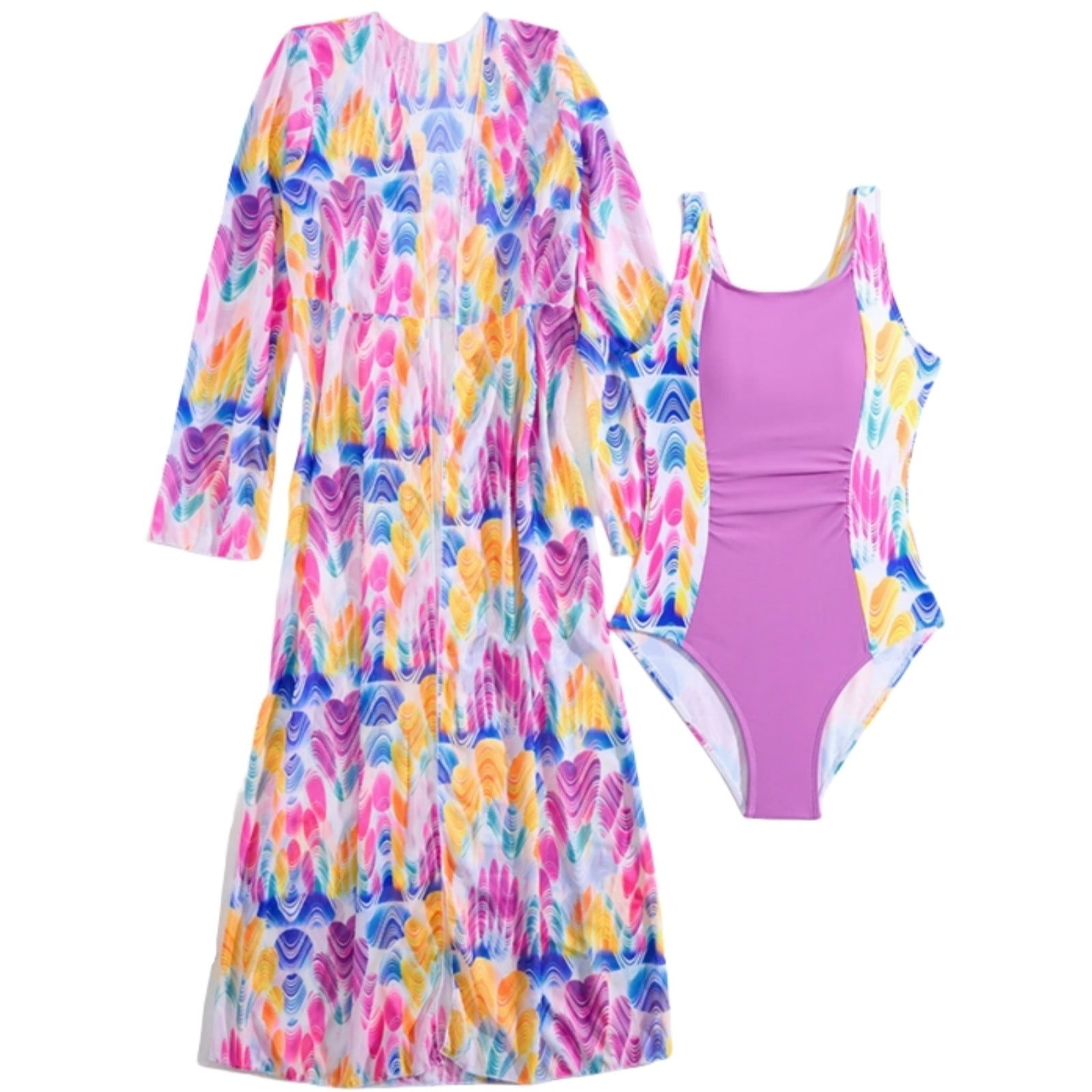 RUTAYY Girl Swimsuits 2 Piece Bathing Suit High Waist Bikini Sets With ...
