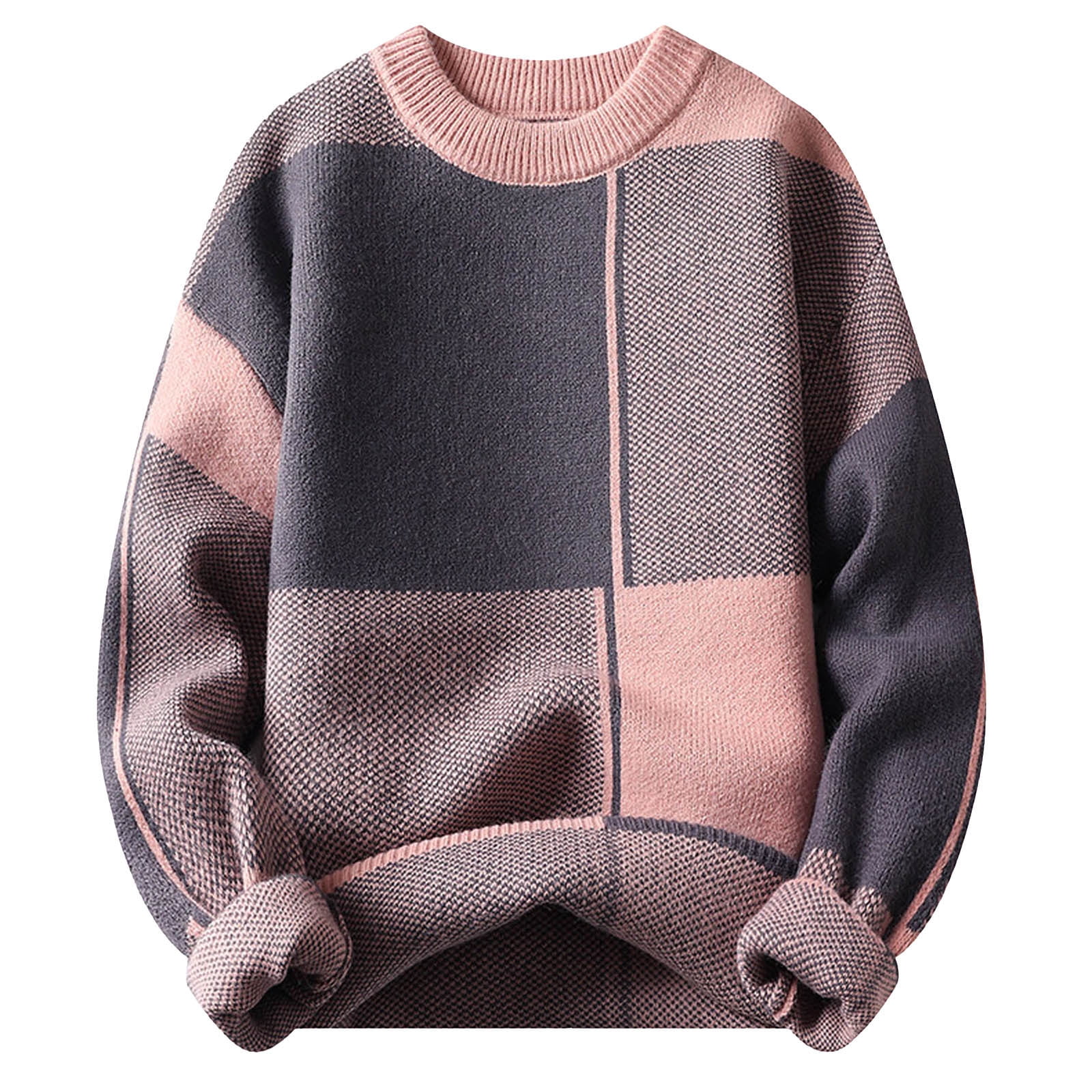 RUTAYY Men's Knitted Sweater Round Neck Autumn Winter Casual Thickened ...
