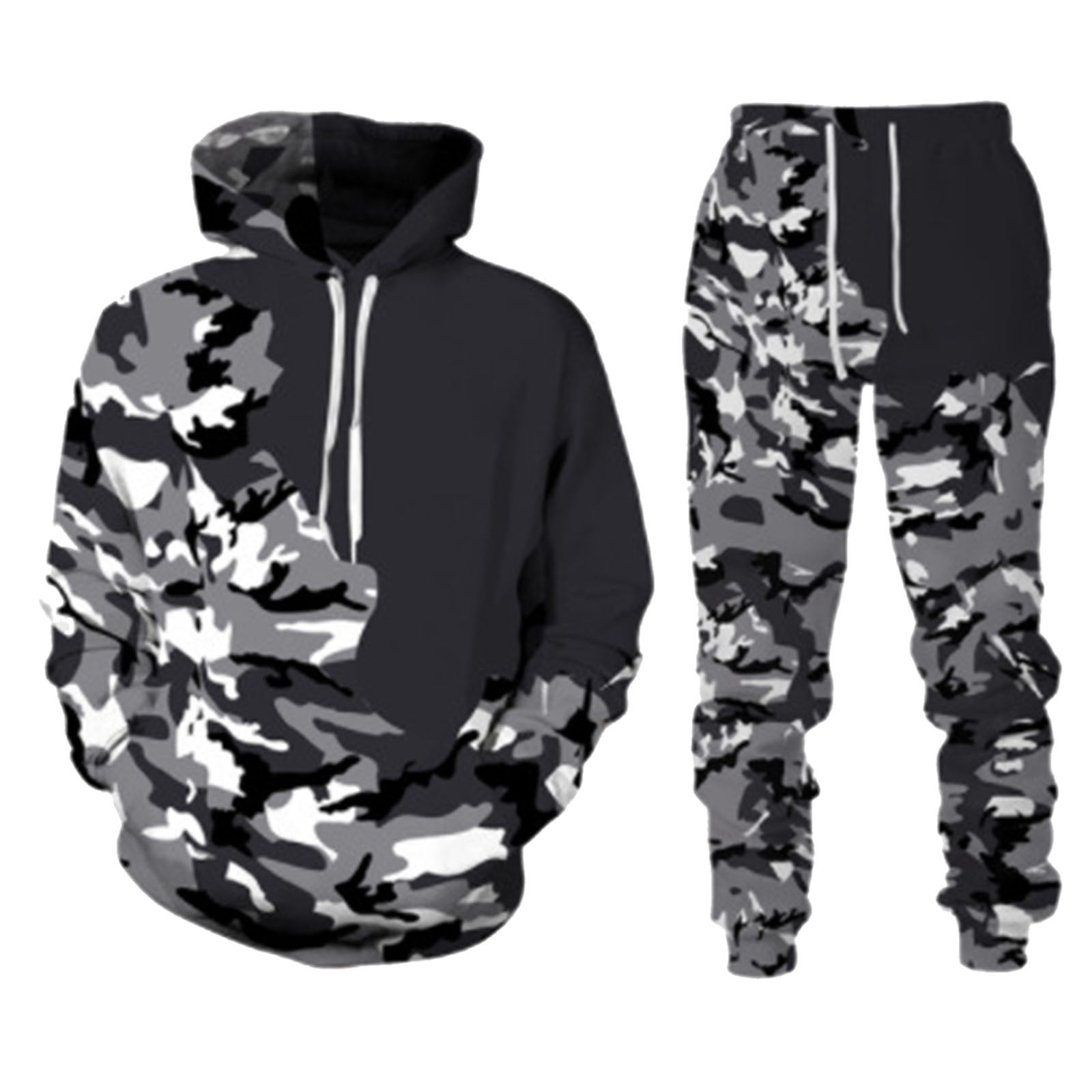 RUTAYY Men's Outfits Camouflage Print Slim Fit with Pocket Long Sleeve ...