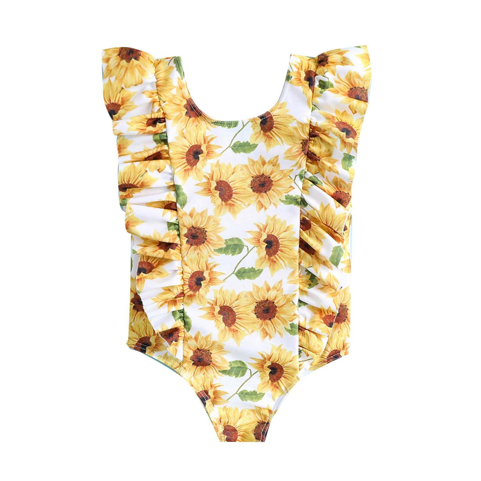 RUTAYY Summer Toddler Girls Ruffles Sunflowers Prints Monokini One ...