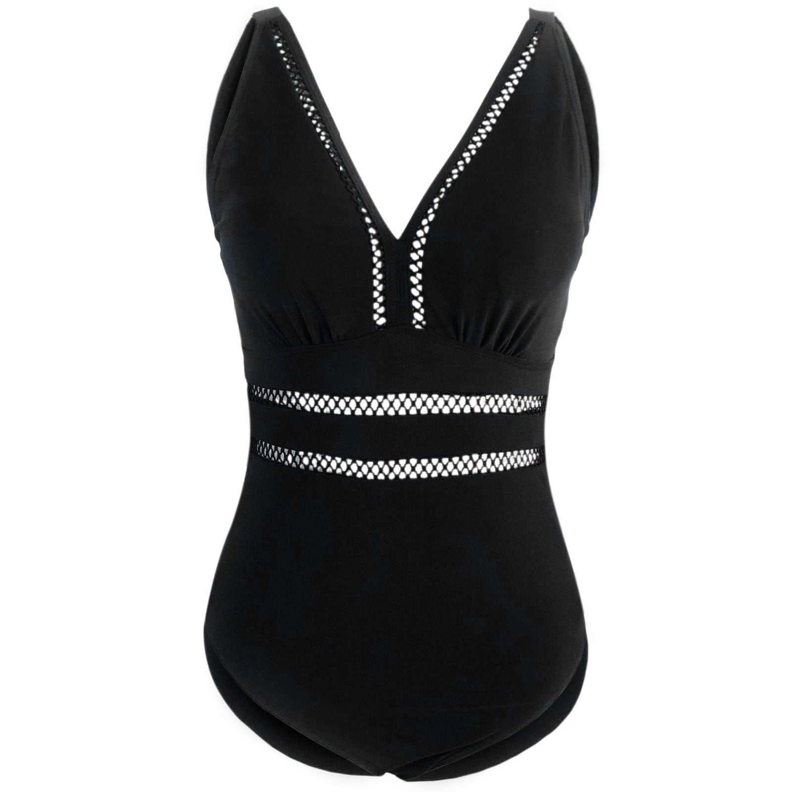 RUTAYY Swimwear Women Large Size Swimsuit Solid Color Swimsuit Mesh ...