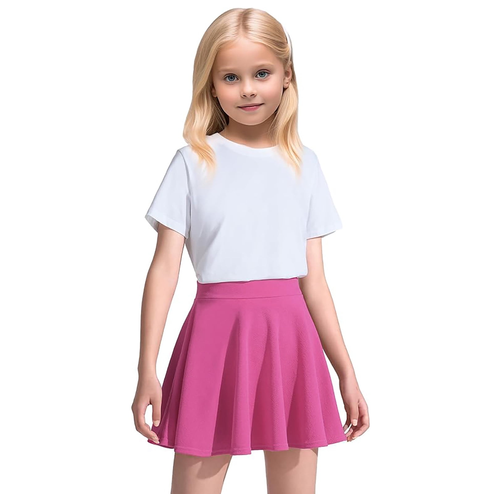 RUTAYY Teen Girls Short Skirt Casual Mini High Waist Stretchy Flared ...