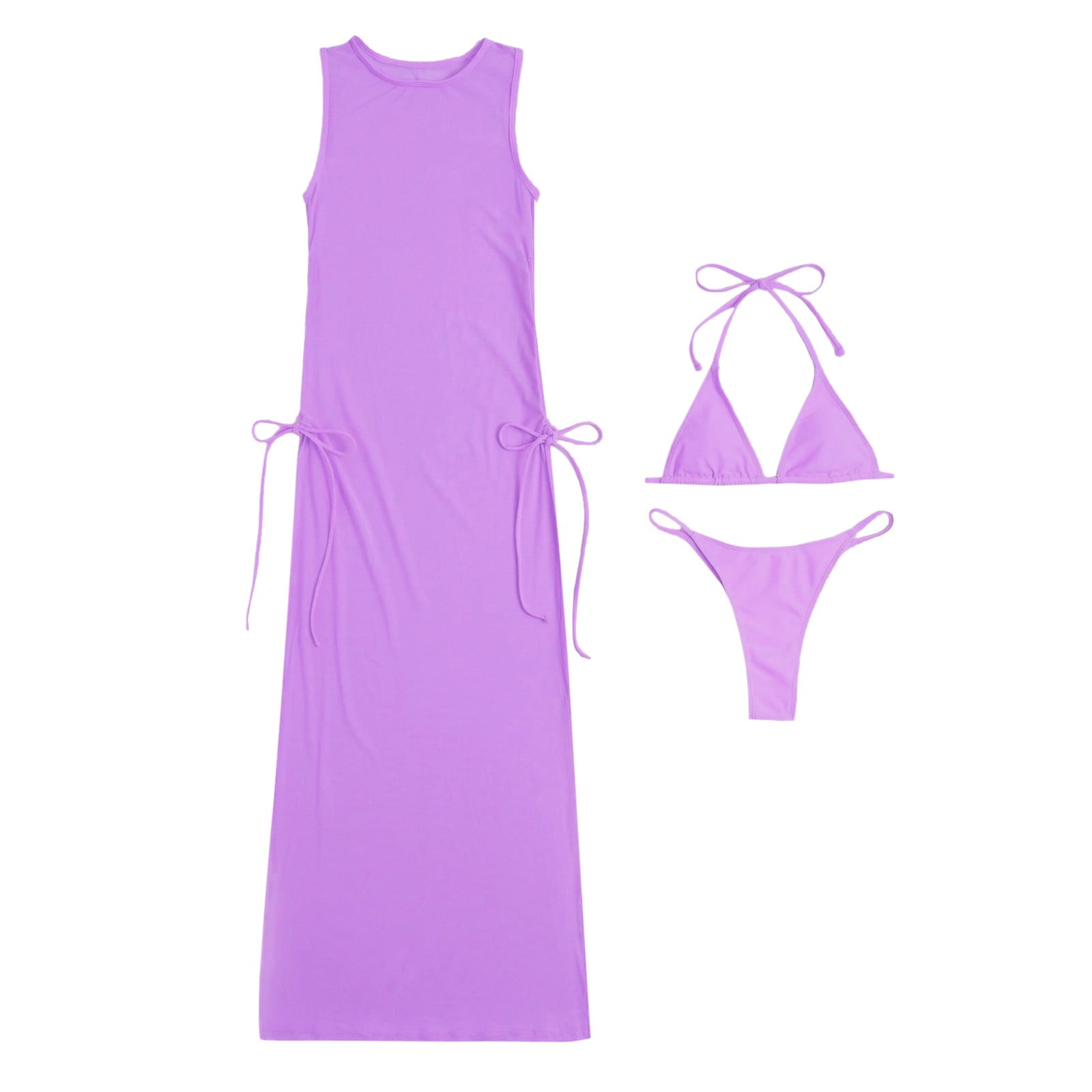 RUTAYY Women 2025 Solid Color Corlor 3PCS Bikinis Set Woman Swimwear ...